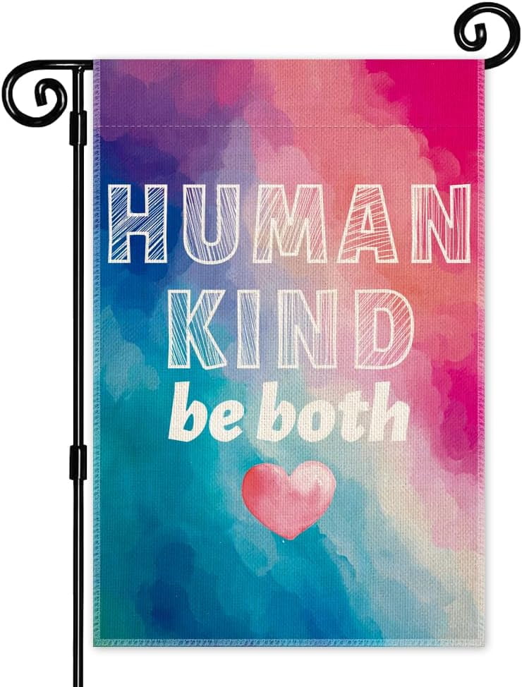 Human Kind Be Both Welcome Garden Flag, Double Sided Yard Flags Banner ...