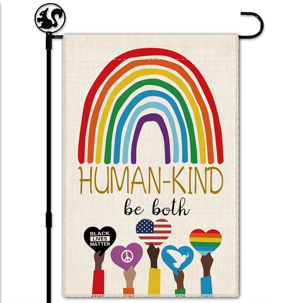 Human Kind Be Both Welcome Garden Flag Yard Outdoor Farmhouse ...