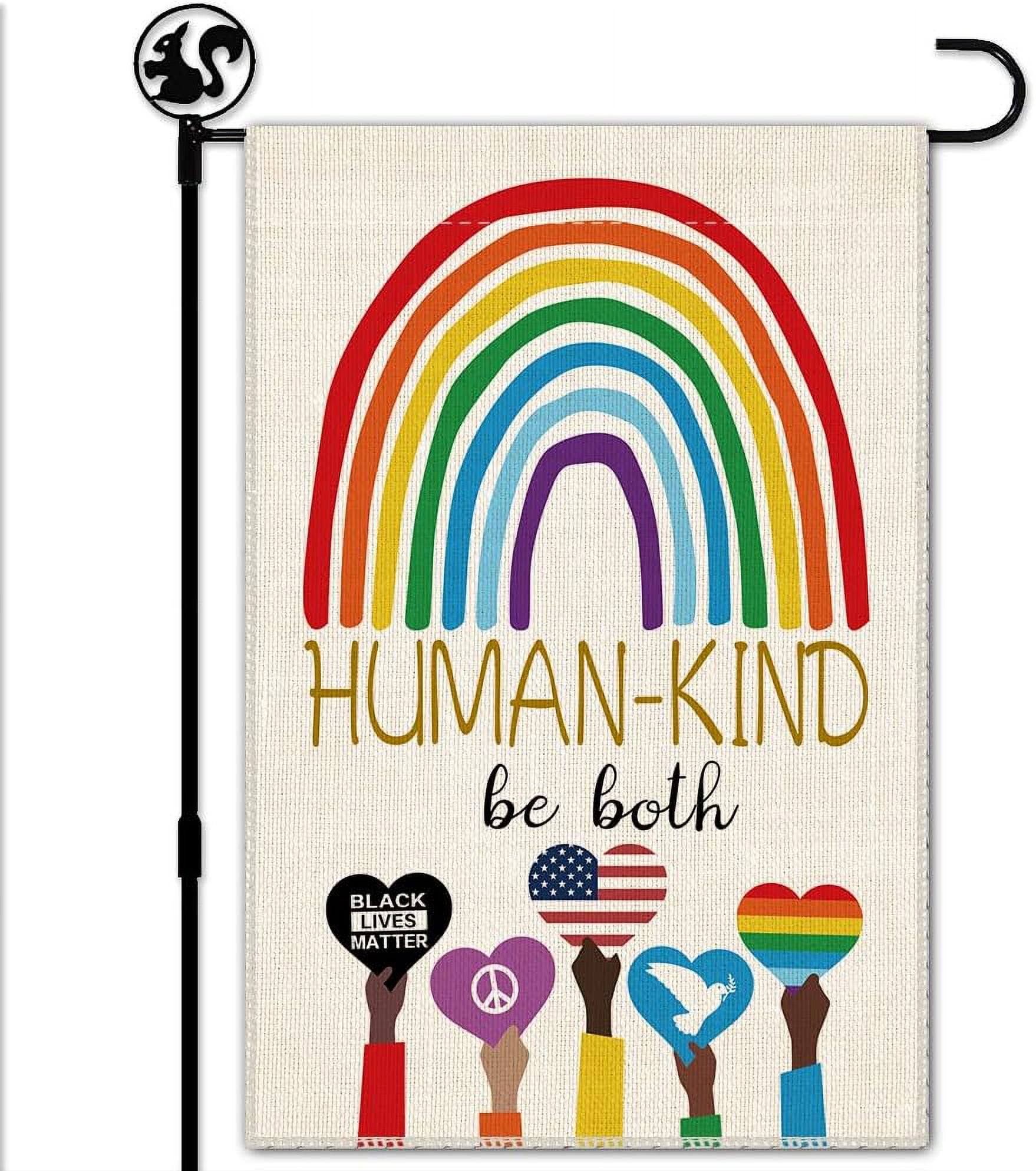 Human Kind Be Both Welcome Garden Flag Yard Outdoor Farmhouse ...