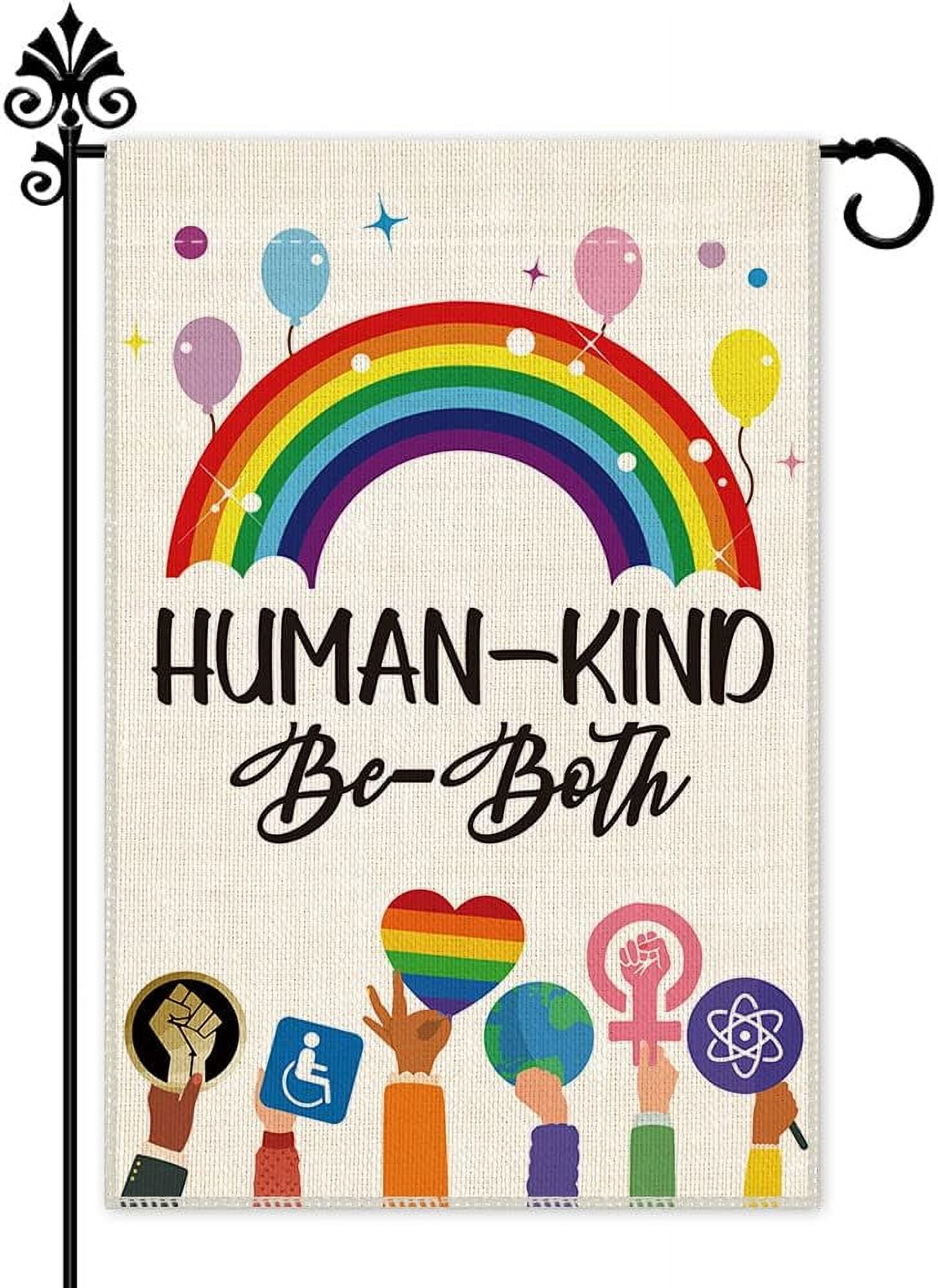Human Kind Be Both Welcome Garden Flag Yard Outdoor Farmhouse ...