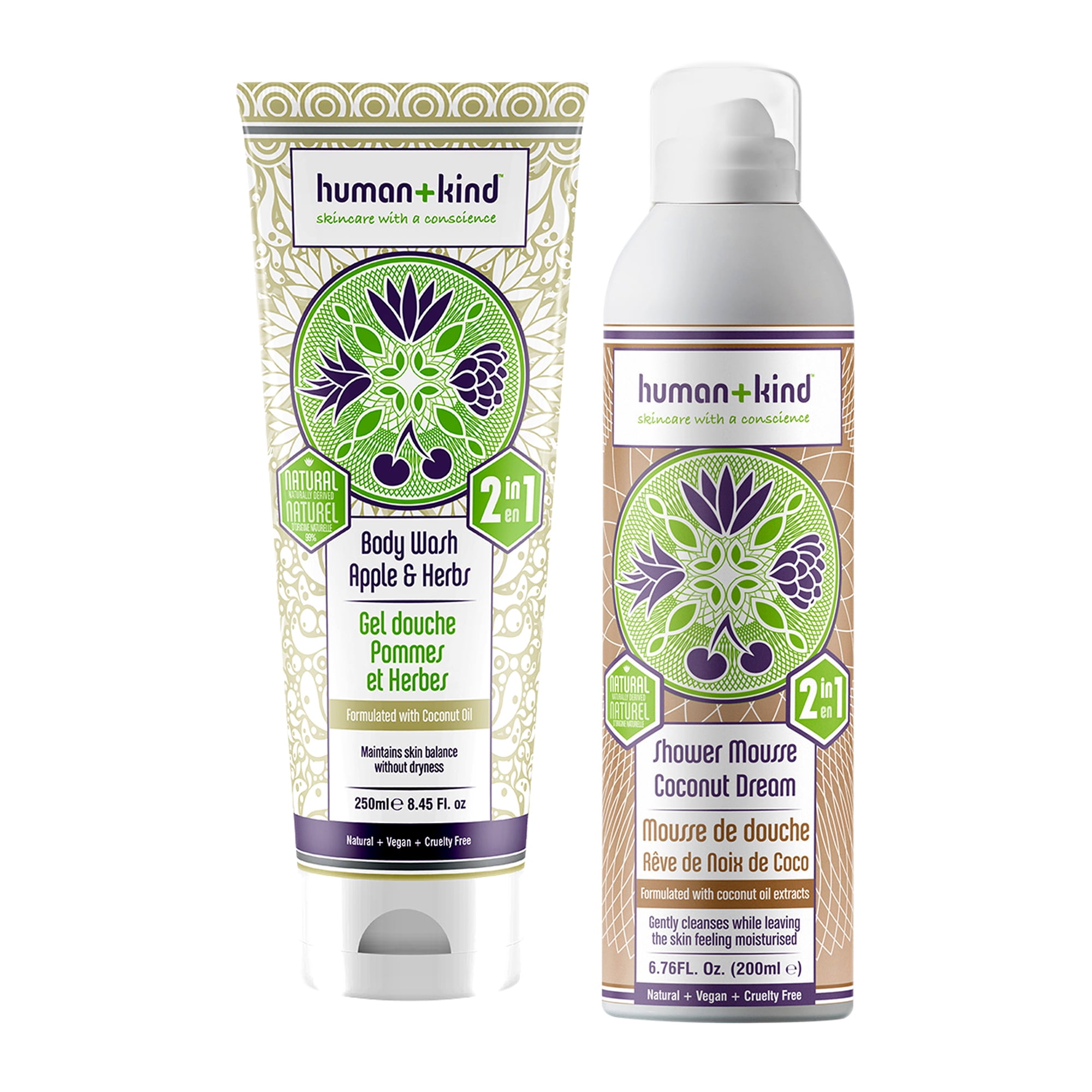 Human+Kind Body Wash 2 Pc Kit 8.45oz Body Wash - Apple and Herbs, 6 ...