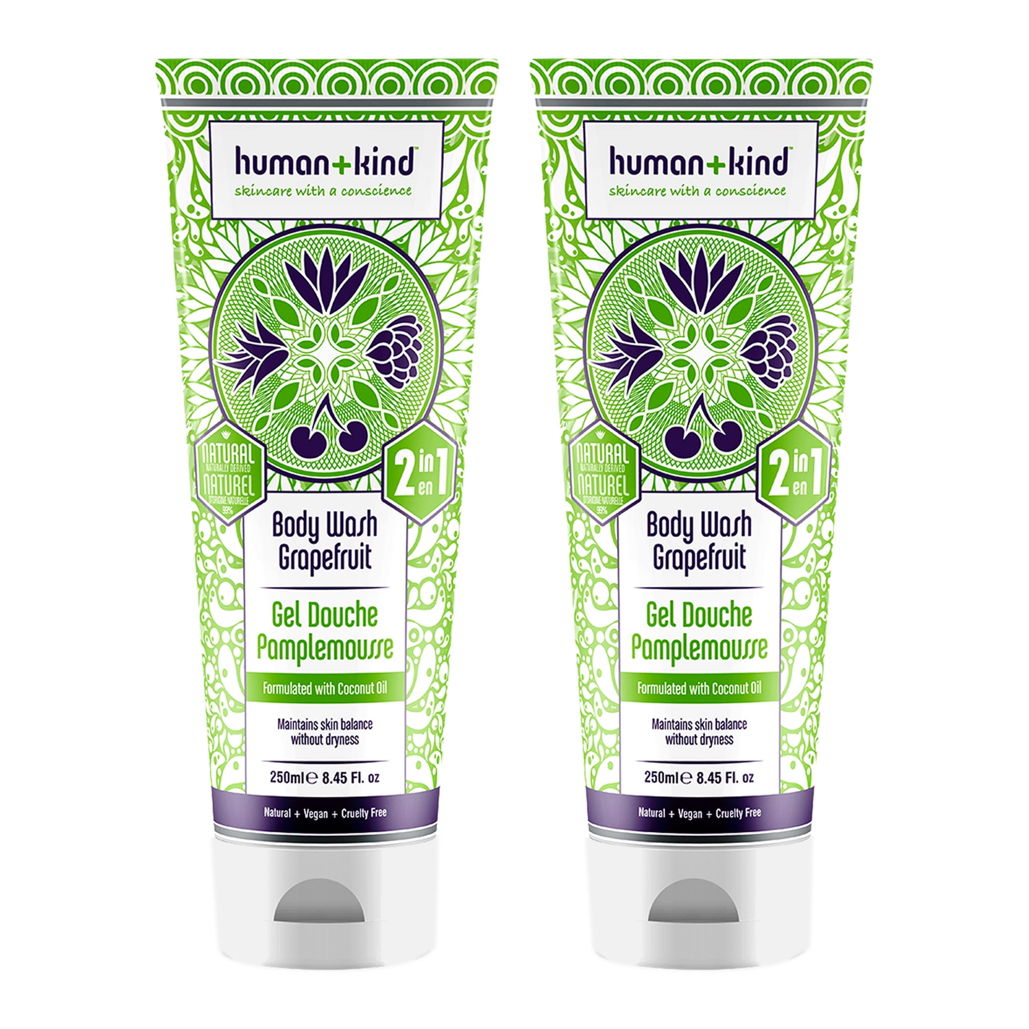 Human+Kind Body Wash - Grapefruit - Pack of 2 - 8.45 oz Body Wash ...