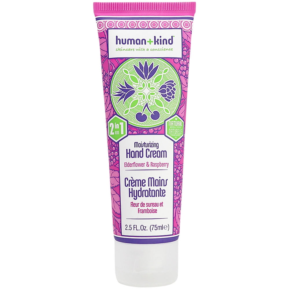 Human+Kind Hand Cream For Dry Hands, Elderflower and Raspberry, 2.5 Oz ...