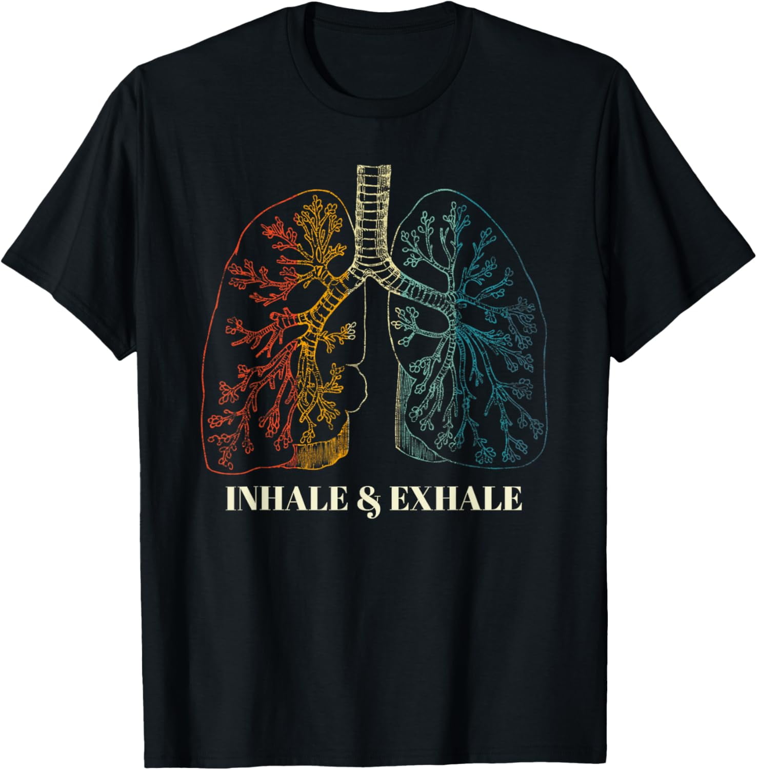Human Lungs Anatomy Inhale Oxygen and Exhale Carbon Dioxide T-Shirt ...