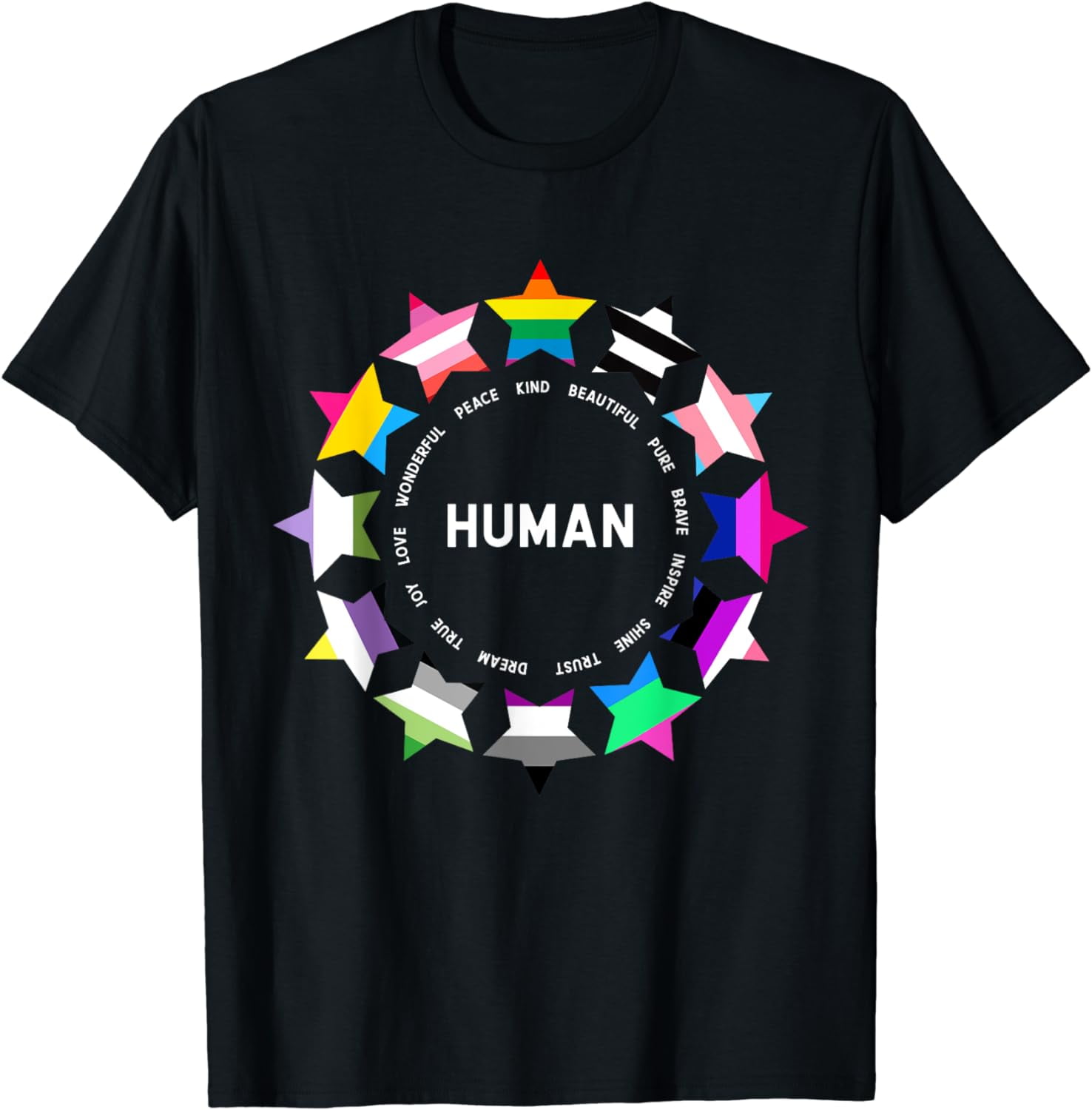 Human Pride Design - Human LGBTQ Flag T-Shirt - Walmart.com
