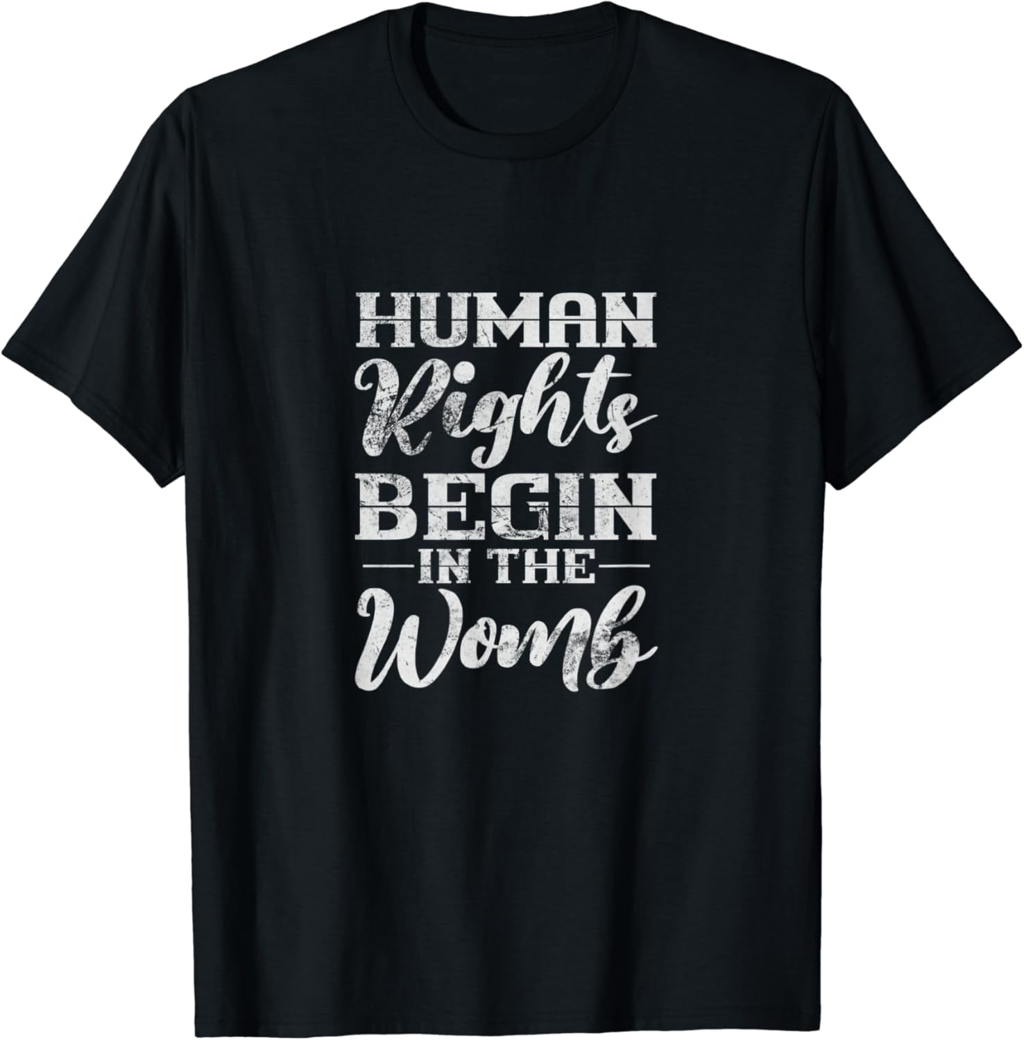 Human Rights Begin In The Womb Pro Life Anti Abortion Grunge Funny ...