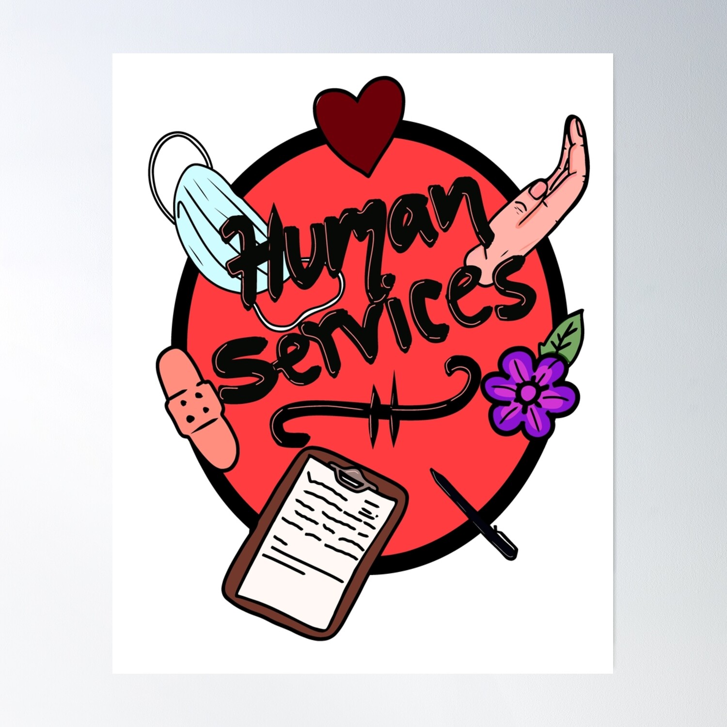 Human Services Poster Wall Art, Modern Wall Decor, 12x18 UNFRAMED ...