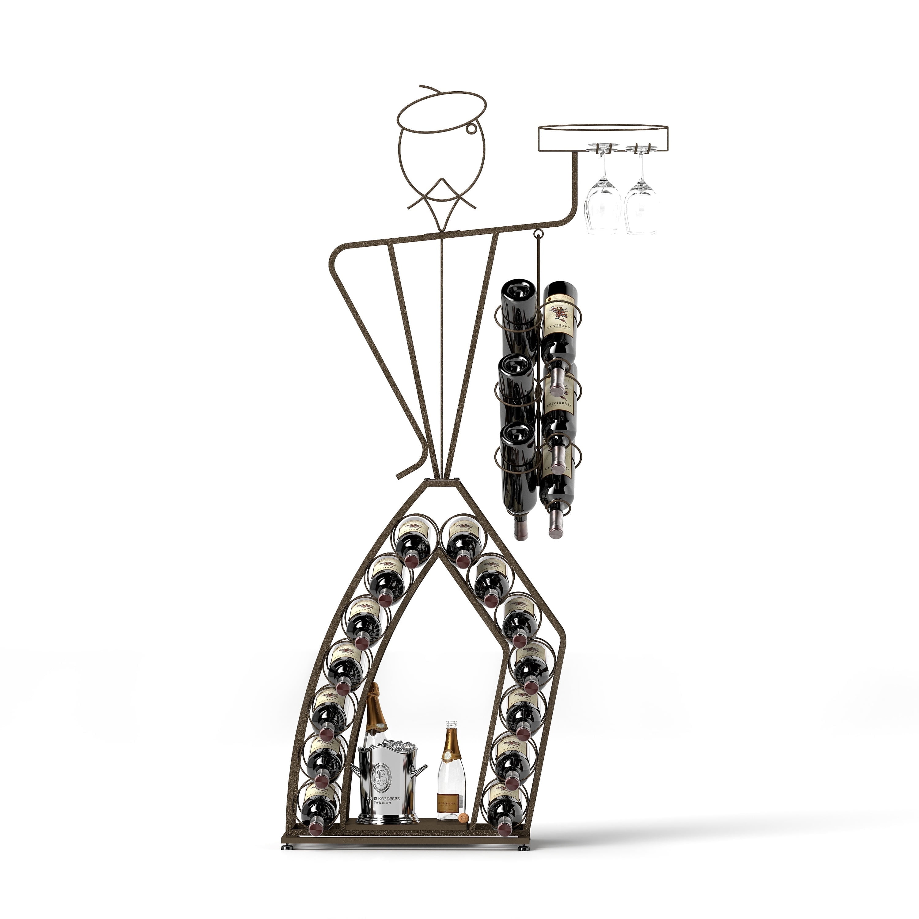 Human-Shaped Wine Rack, BTMWAY Freestanding Wine Holder with Bottle ...