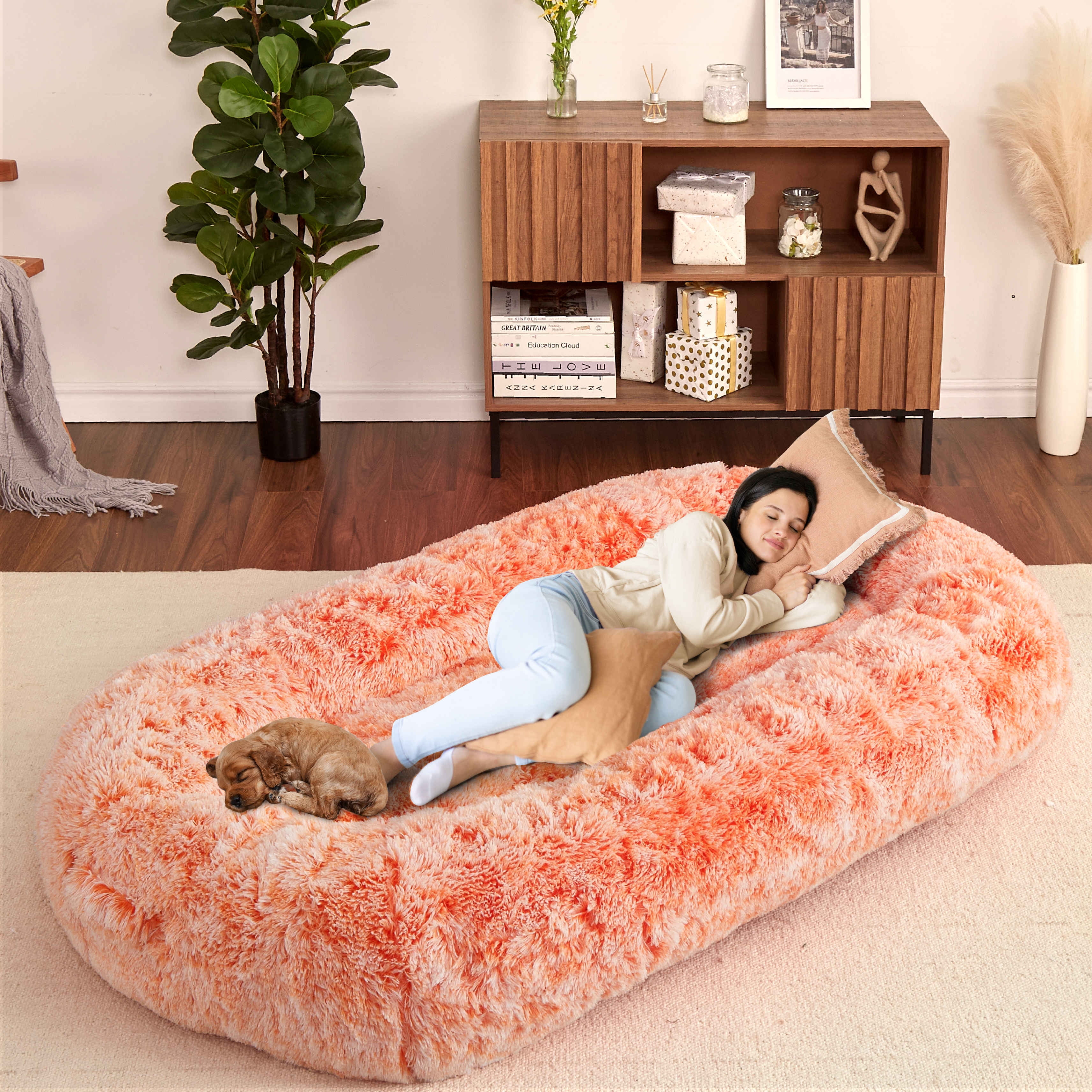 Human Sized Dog Bed for Adult People,71"x43.3"x10" Large Dog Bed for ...