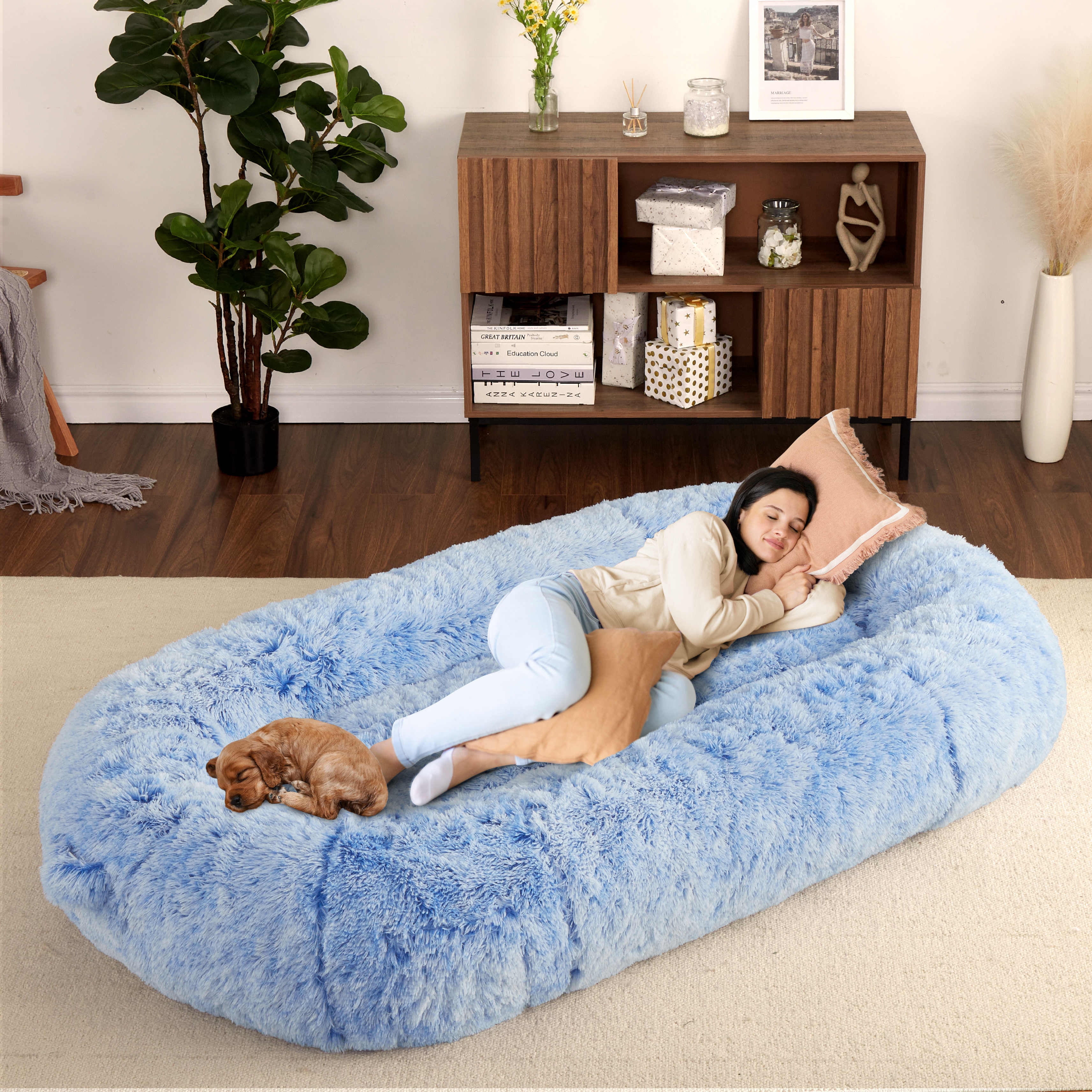 Human Sized Dog Bed for Adult People, 71"x43.3"x10" Large Dog Bed for ...
