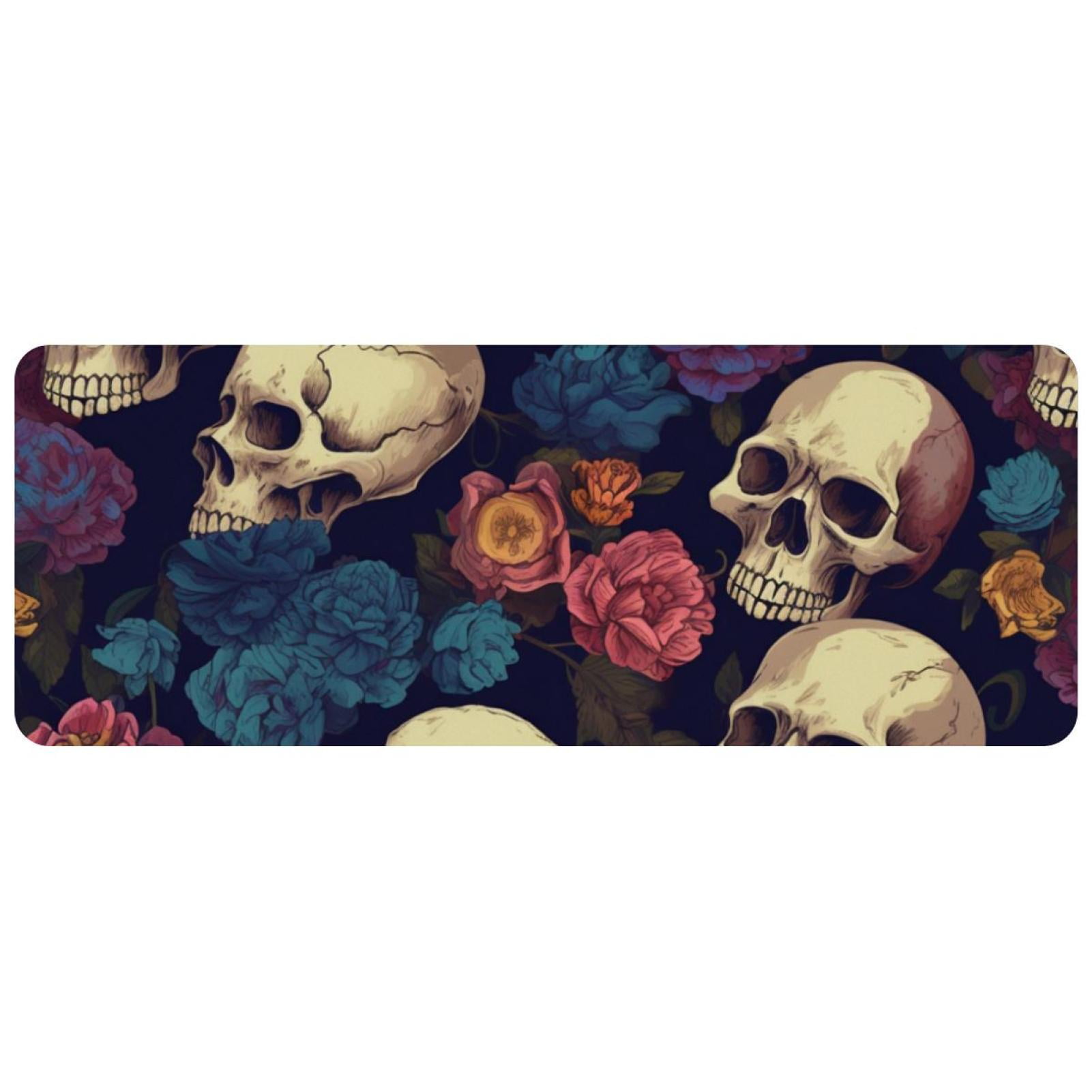 Human Skeleton Skull Computer Mouse Pad,Rubber Mouse Mat for Gaming ...