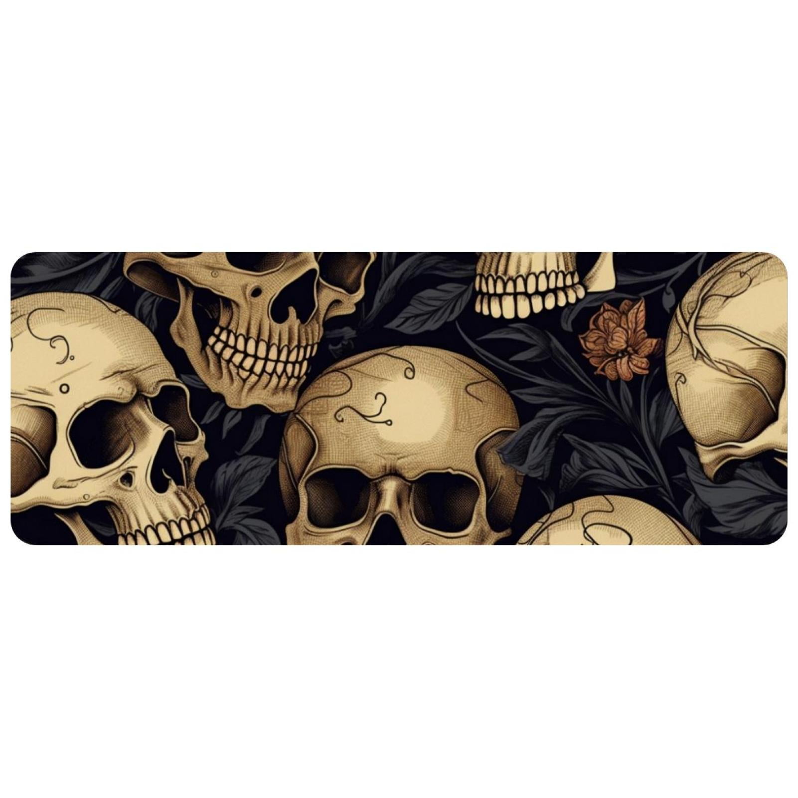 Human Skeleton Skull Computer Mouse Pad,Rubber Mouse Mat for Gaming ...