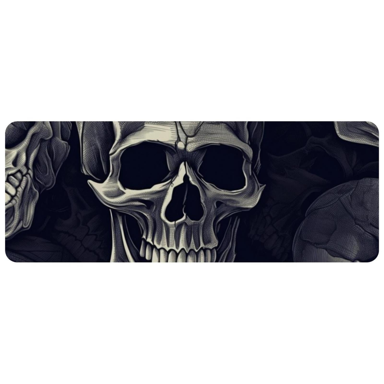 Human Skeleton Skull Computer Mouse Pad,Rubber Mouse Mat for Gaming ...
