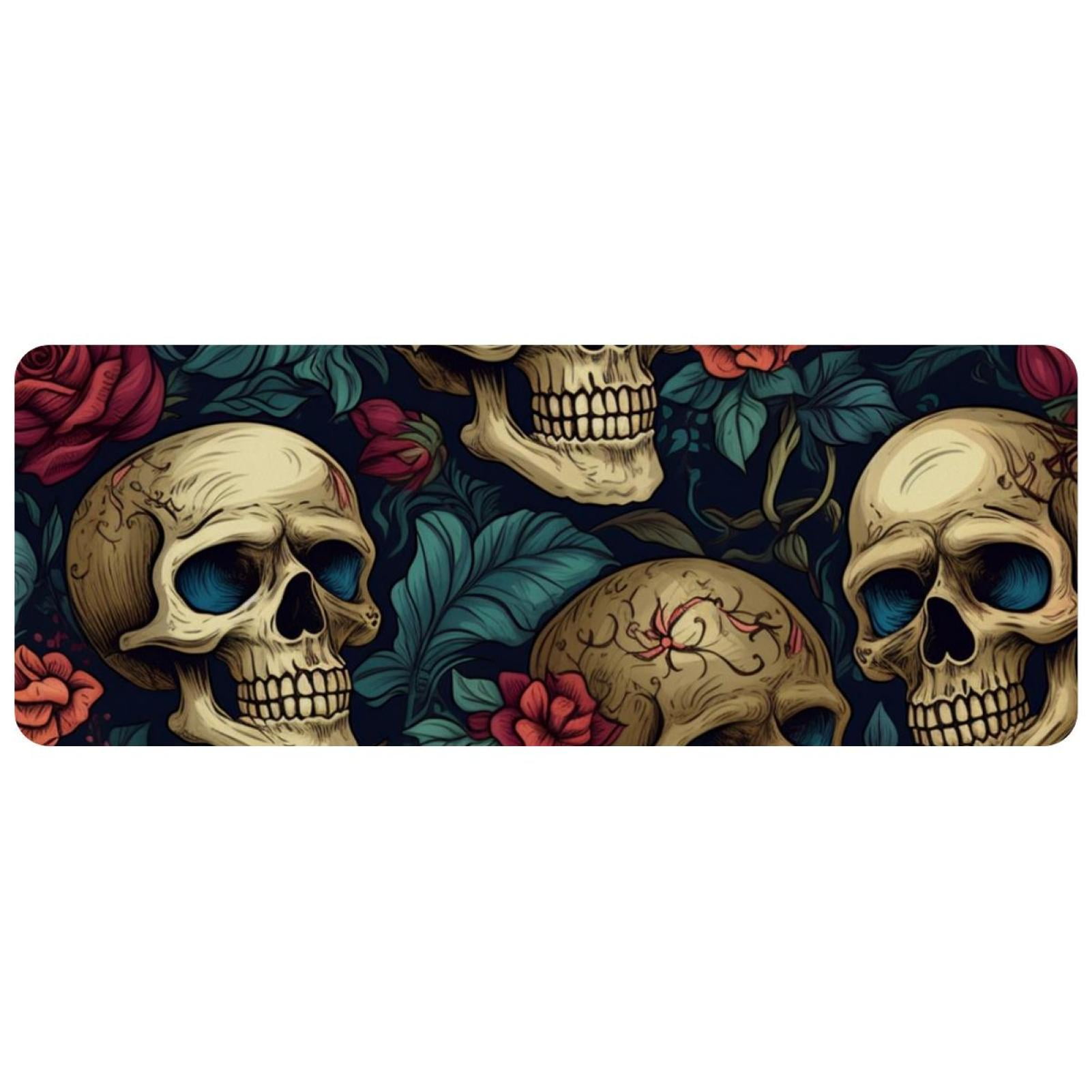 Human Skeleton Skull Mouse Pad, Cloth with Rubberized Base - Walmart.com