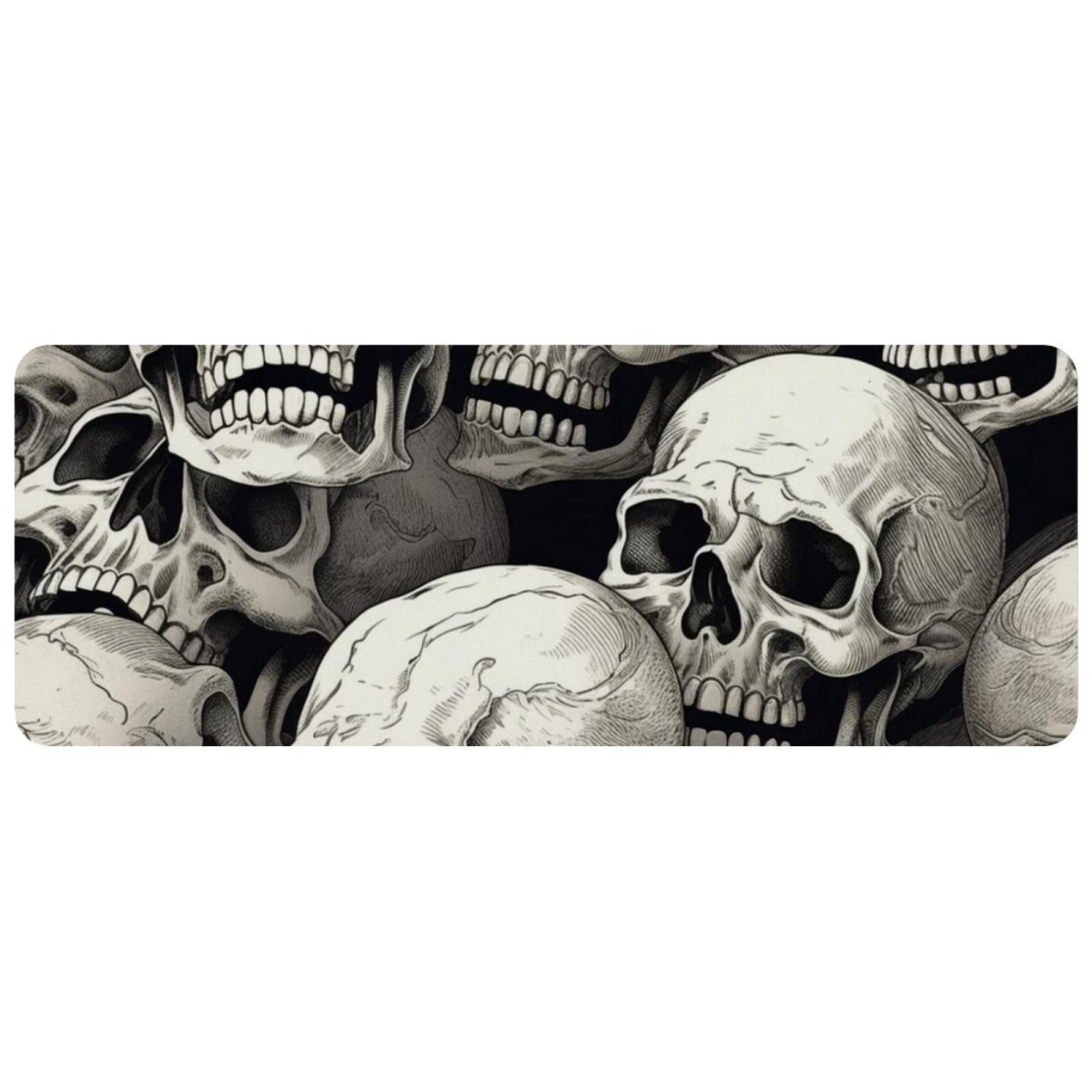 Human Skeleton Skull Mouse Pad, Cloth with Rubberized Base - Walmart.com