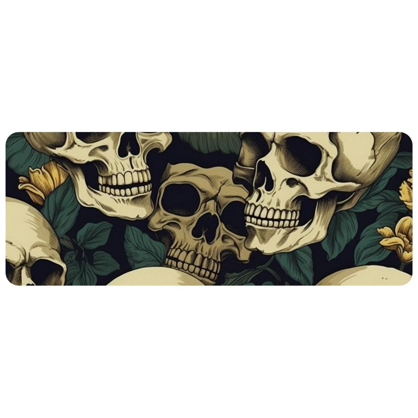 Human Skeleton Skull Mouse Pad, Rubber Base Computer Mouse Pads for ...