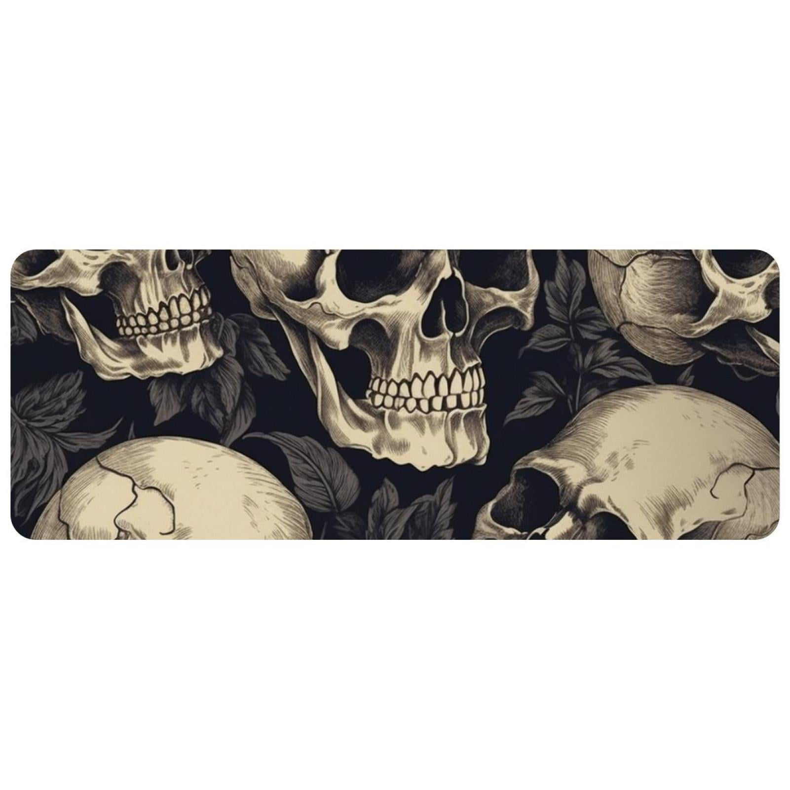 Human Skeleton Skull Mouse Pad, Rubber Base Computer Mouse Pads for ...