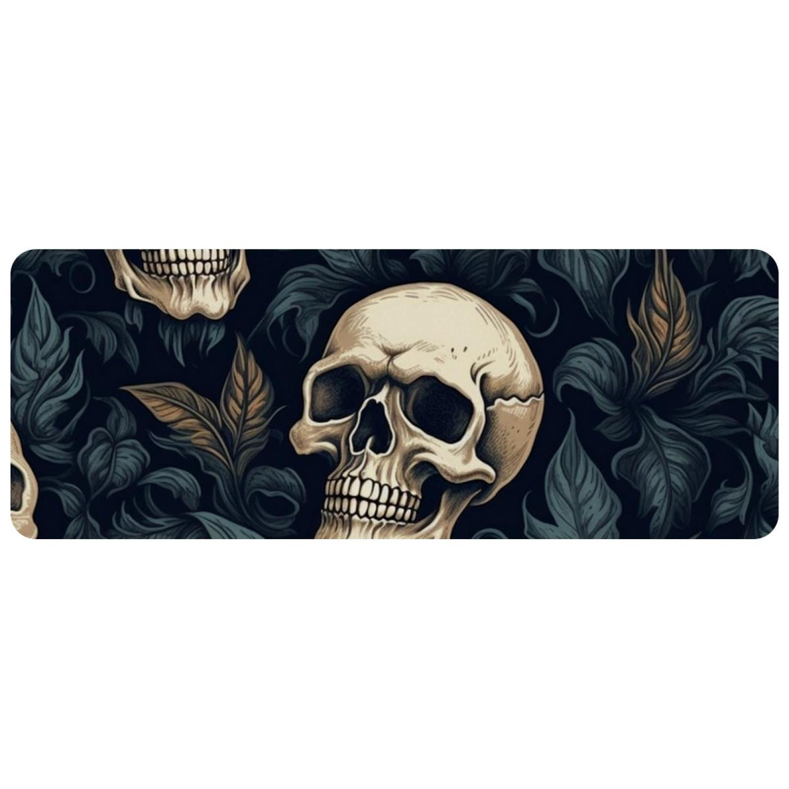 Human Skeleton Skull Mouse Pad, Rubber Base Computer Mouse Pads for ...
