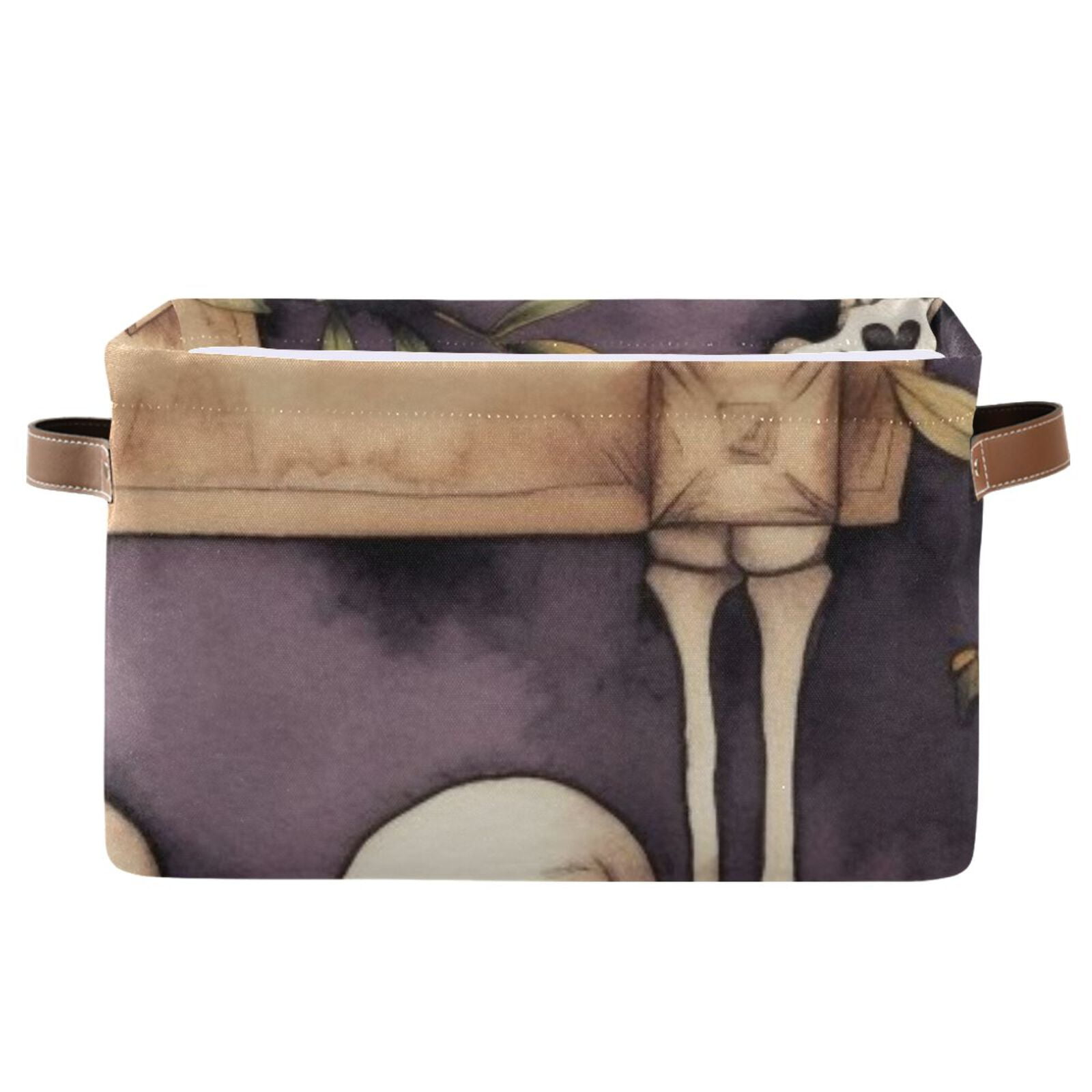 Human Skeleton with Pumpkins Storage Bins Baskets With Handles Storage ...