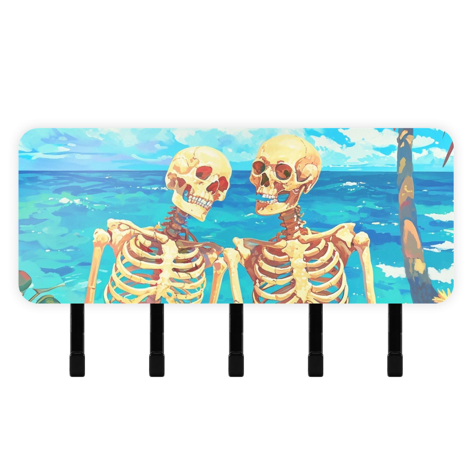 Human Skeletons Sea Flowers Mail Holder Organizer Wall Mount with Shelf ...