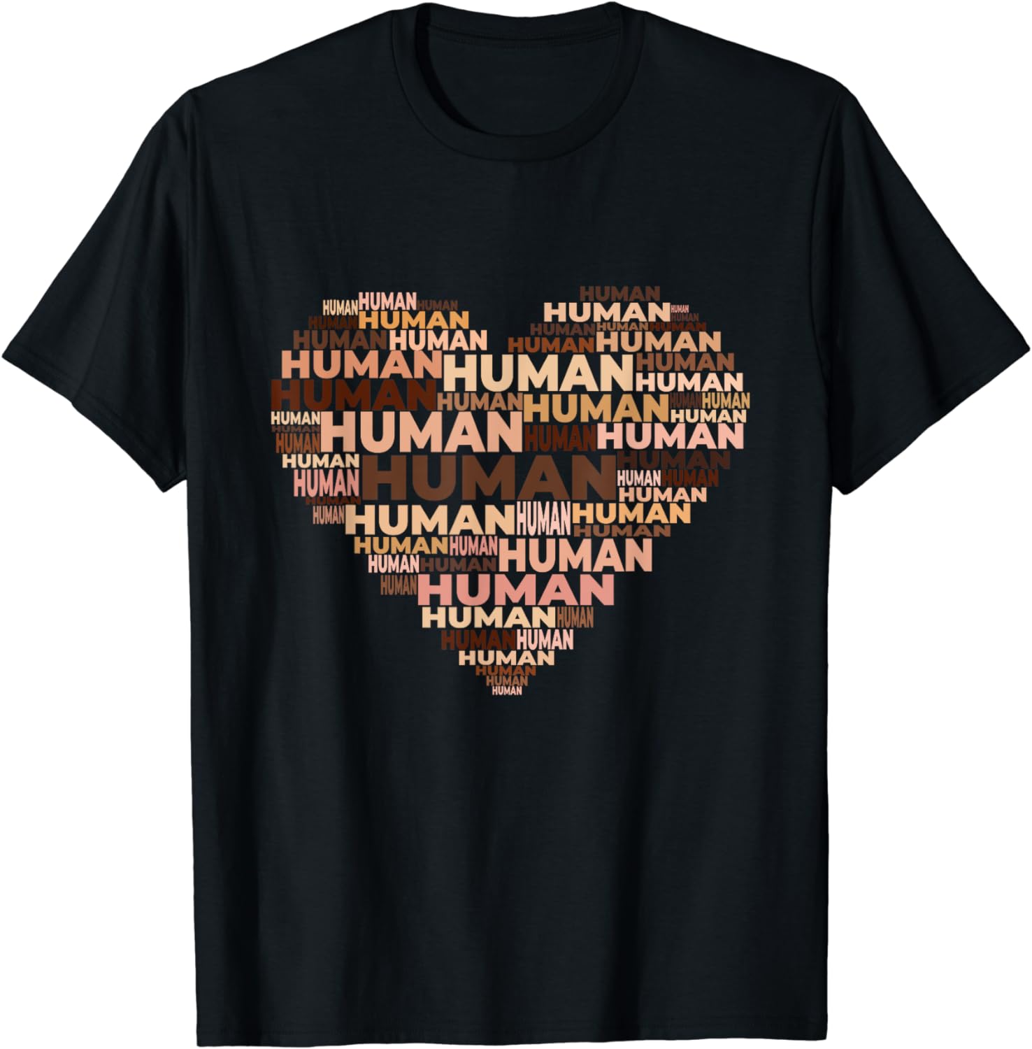 Human Skin Tone Heart Anti-Racist T-Shirt - Walmart.com
