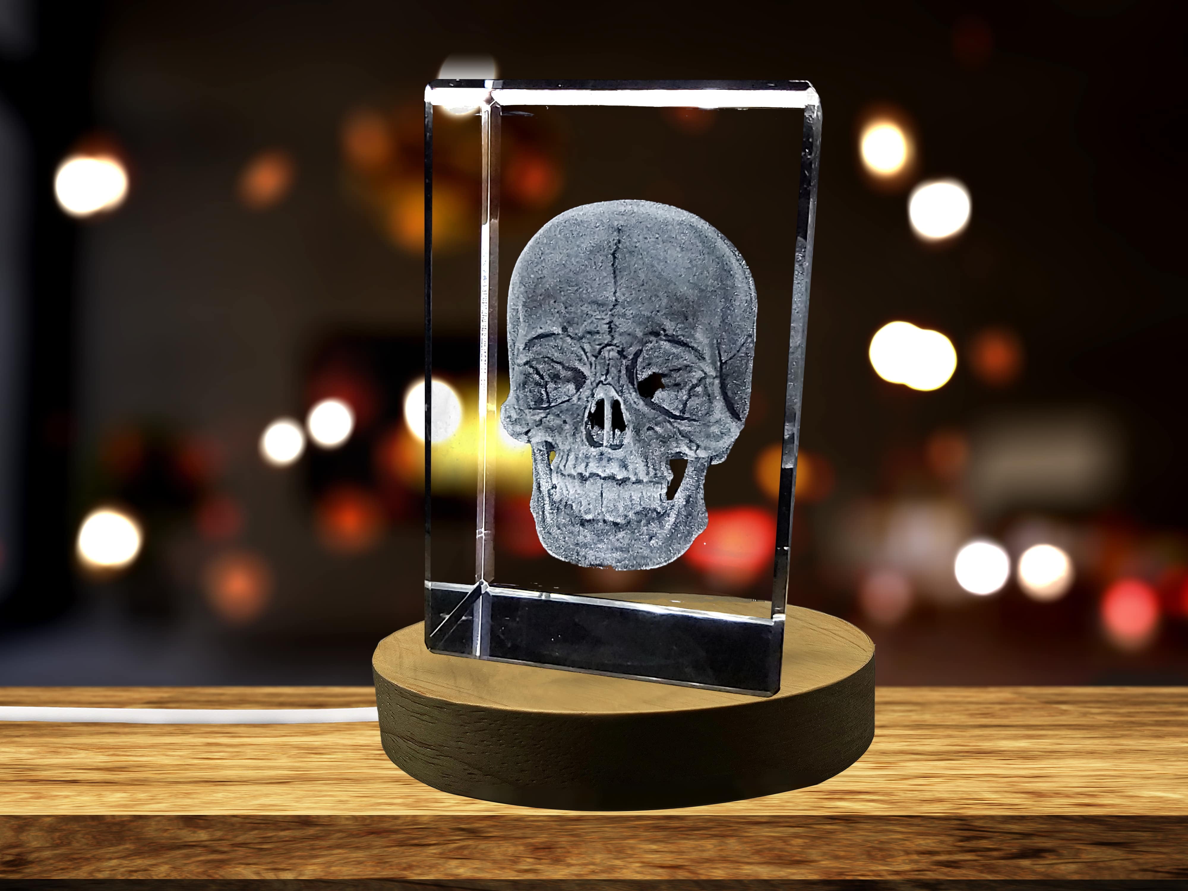 Human Skull 3D Engraved Crystal Novelty Decor - Walmart.com