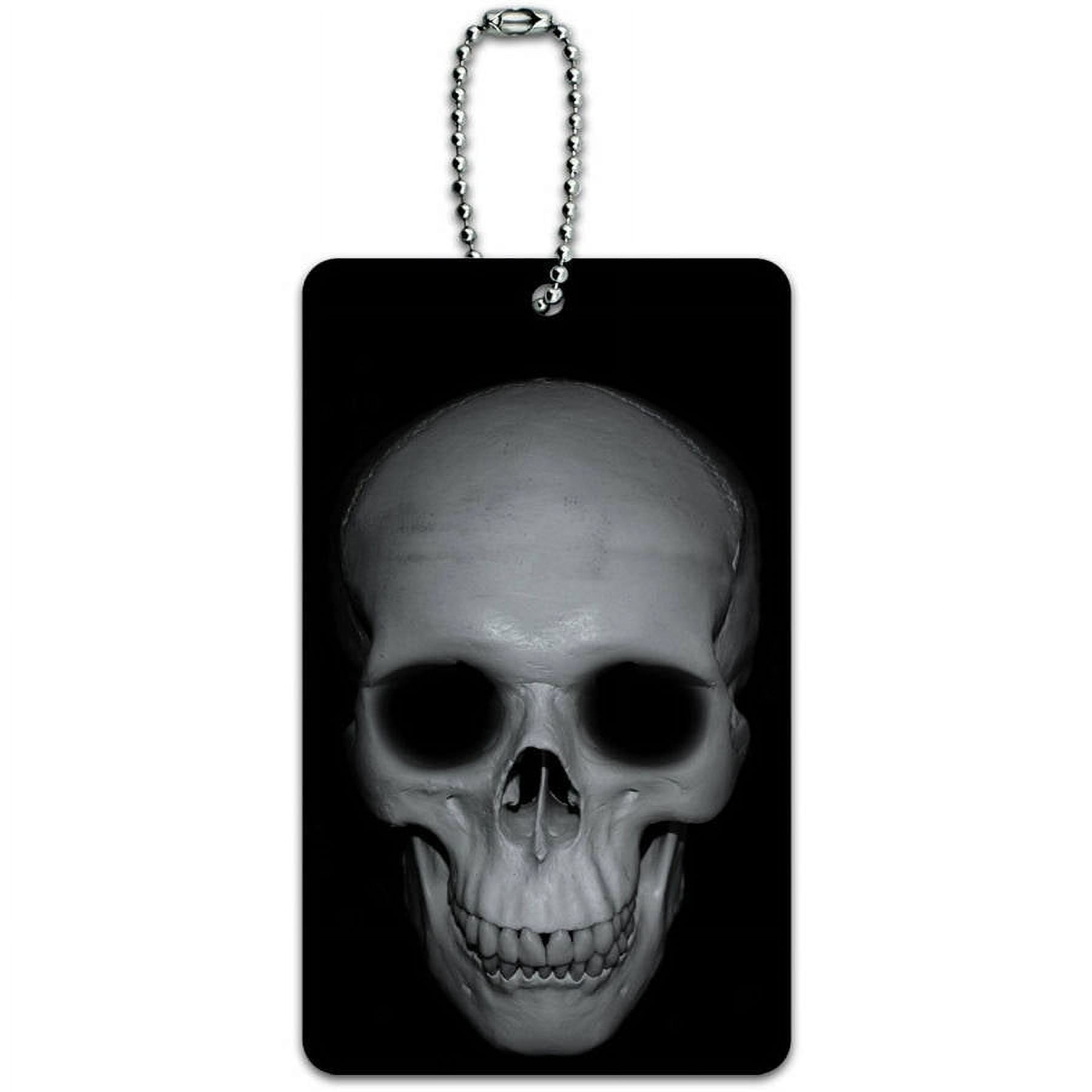 Human Skull Front View ID Tag Luggage Card for Suitcase or Carry-On ...