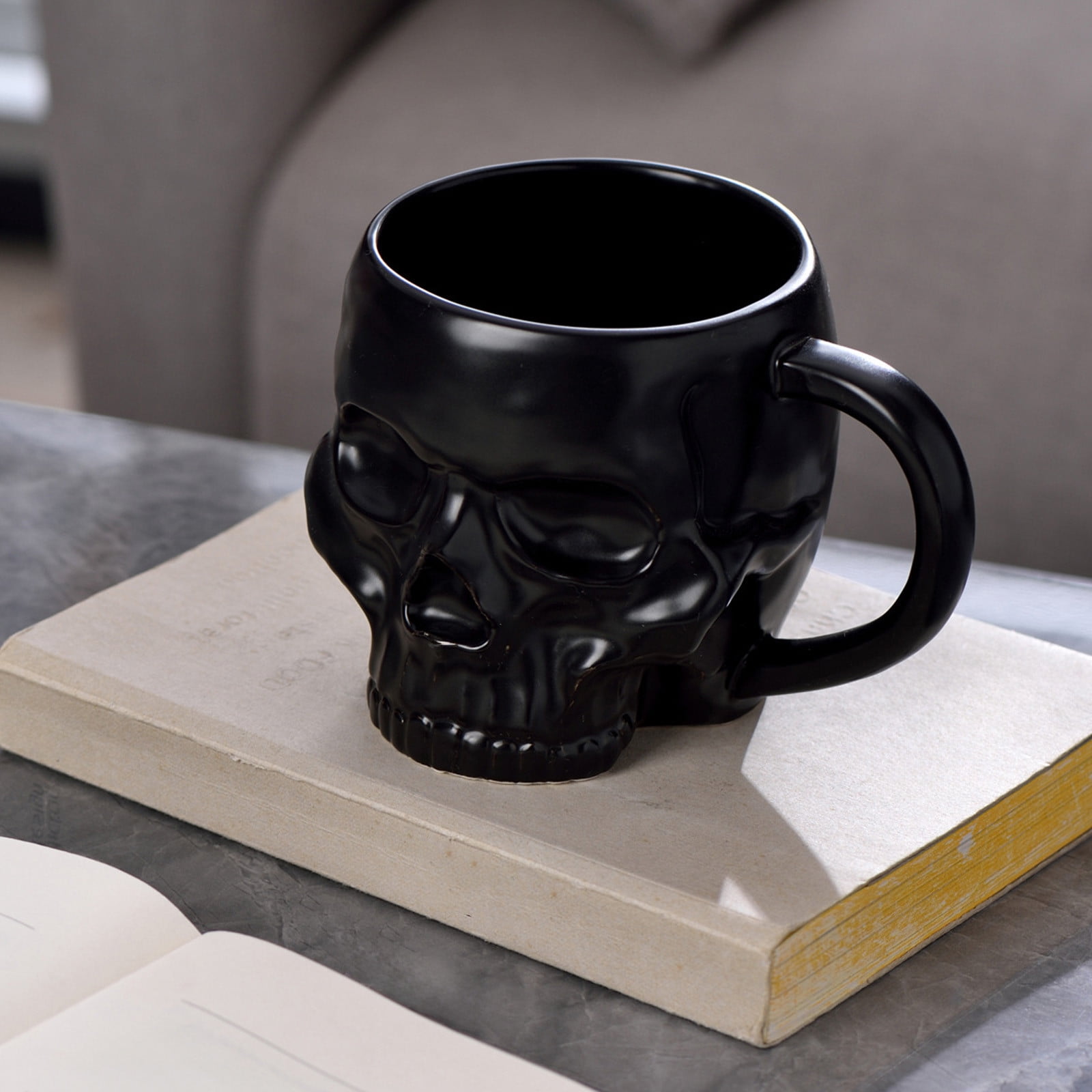 Human Skull Novelty Coffee Mug Diabolical Bonehead Cup Ceramic Skull ...