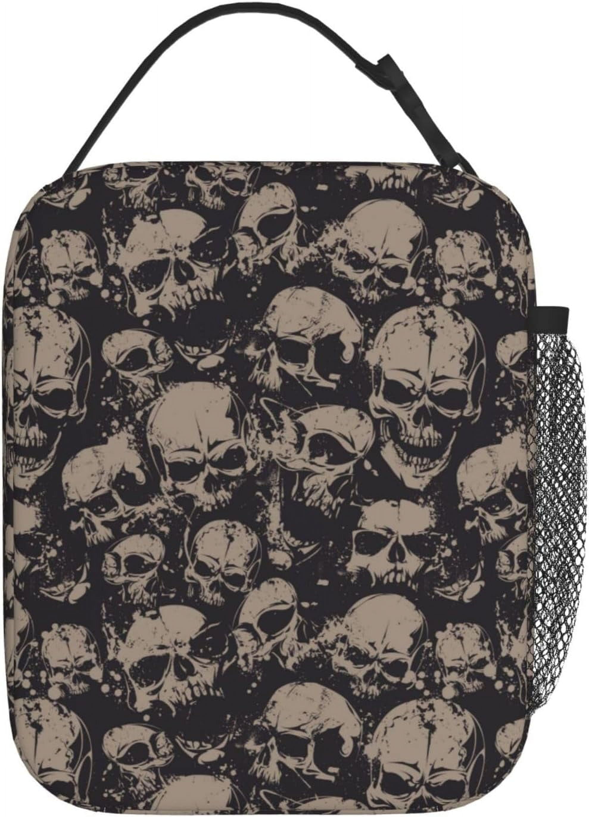 Human Skull Skeleton Funny Halloween Insulated Lunch Bag Portable ...
