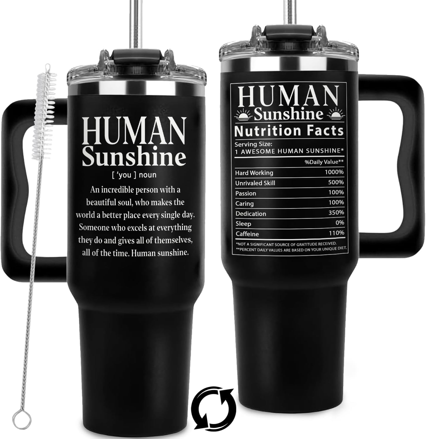 Human Sunshine 40oz Appreciation Tumbler Inspirational Gifts for Women ...