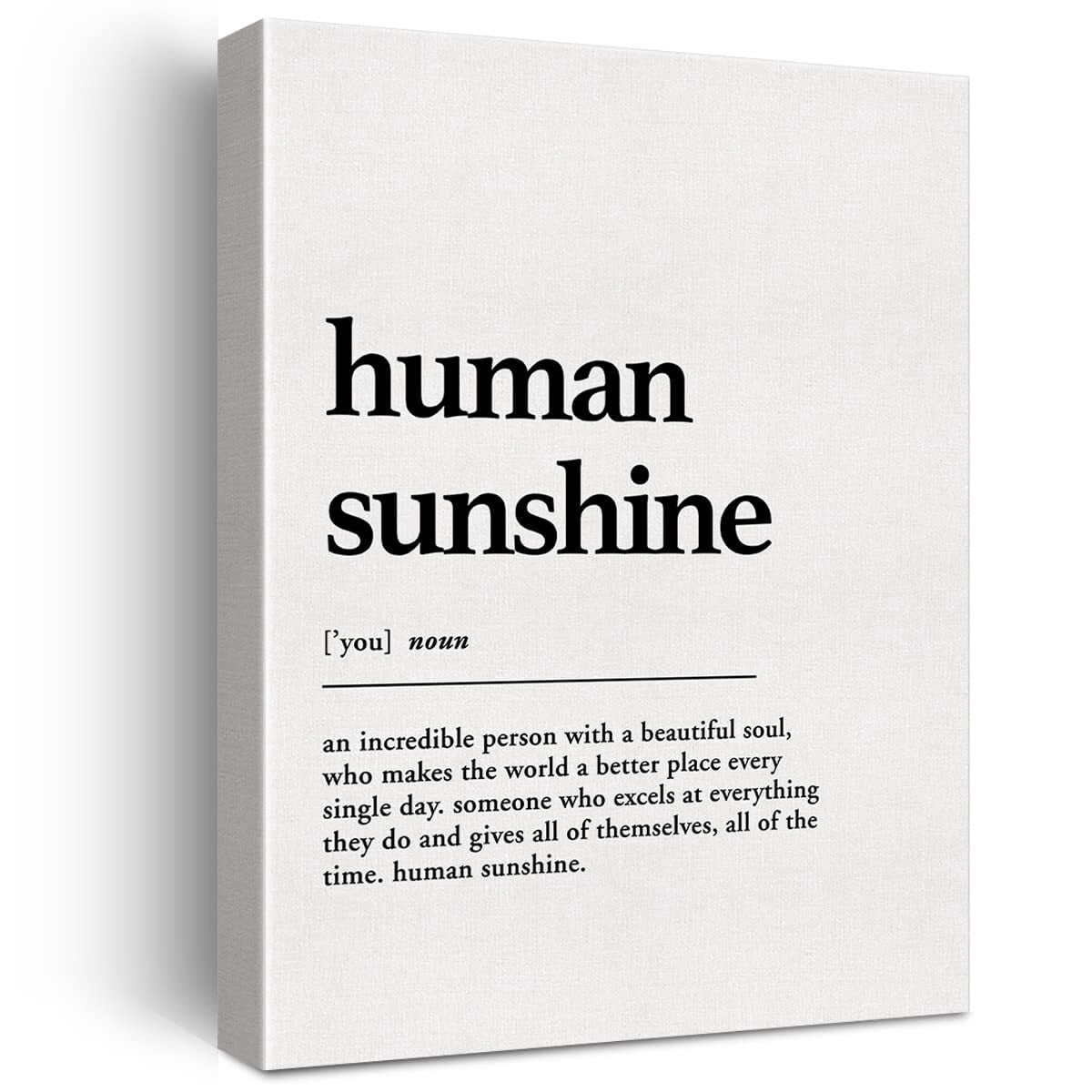 Human Sunshine Definition Print Canvas Wall-Art Home Decor an ...