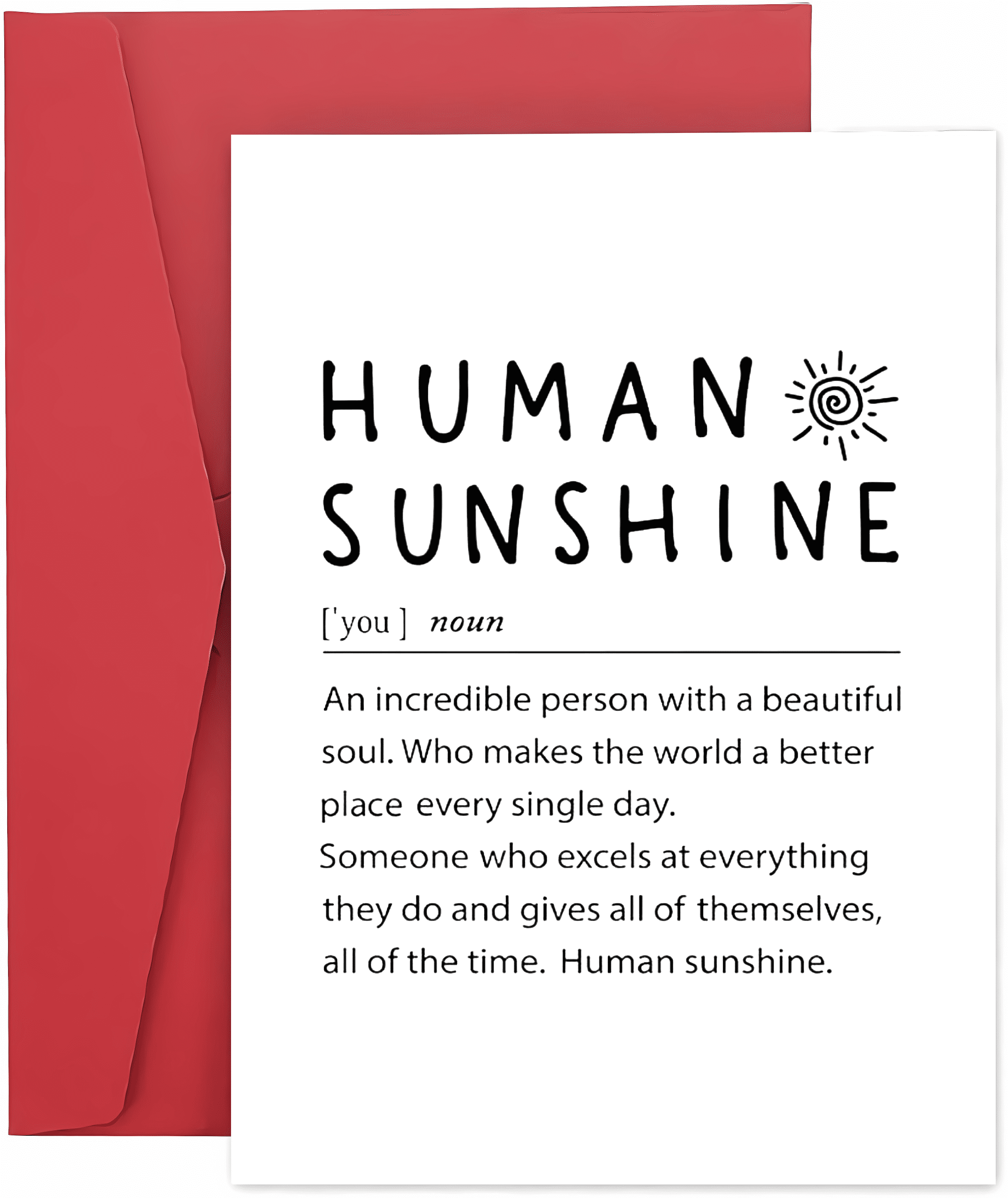Human Sunshine Greeting Card – Meaningful Definition of an Incredible ...