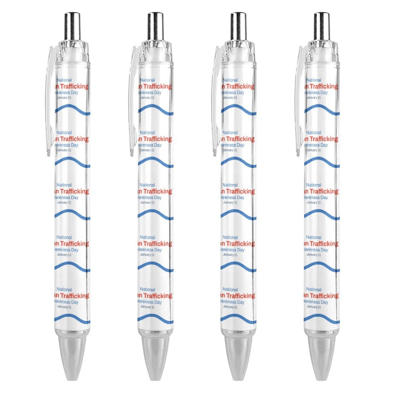 Human Trafficking Awareness Month Blue Ribbon Ballpoint Pen Retractable ...
