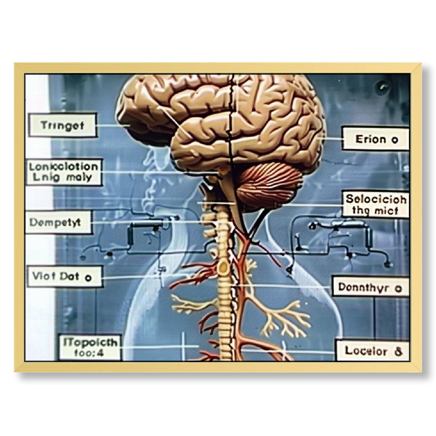 Human Wall Art,Brain Anatomy and Art Print Framed Canvas Painting For ...
