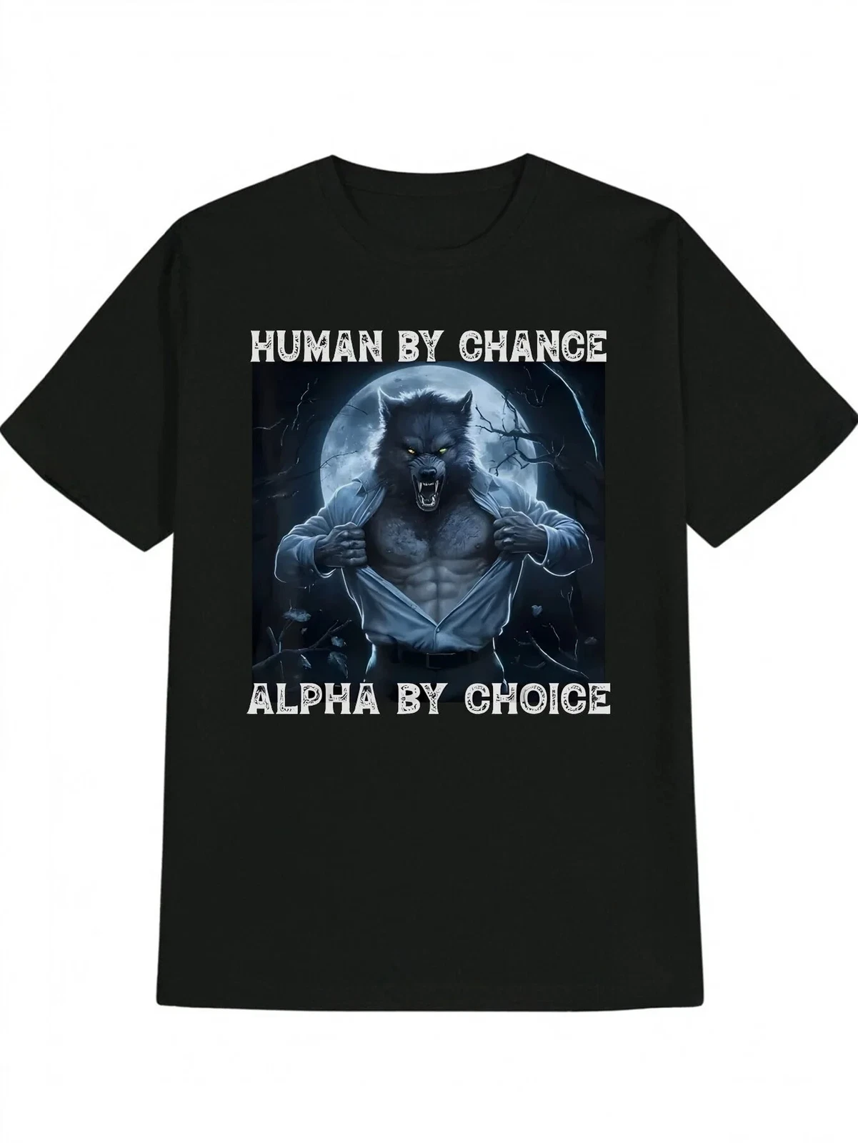 Human by Chance Alpha by Choice Vintage Dark Humor Tee Unisex T-Shirt ...