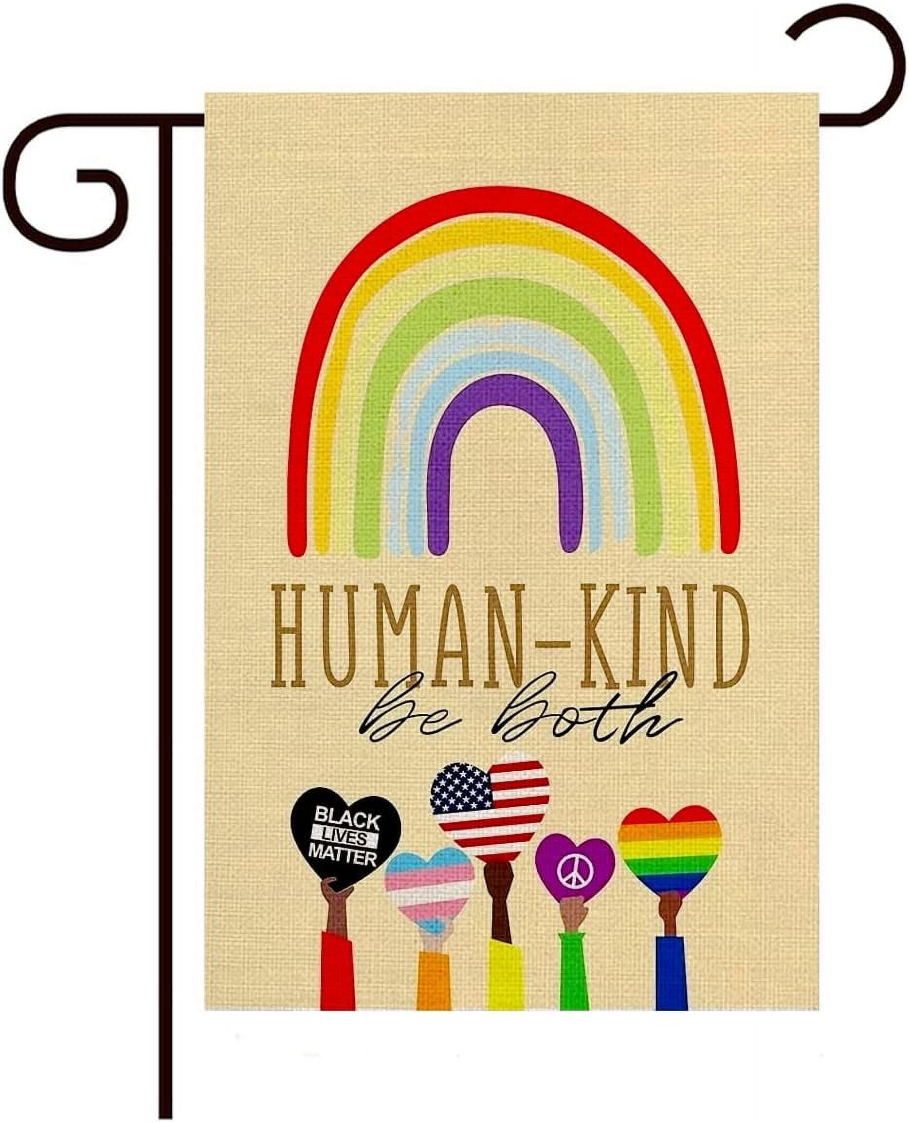 We Are All Human-kind Black Lives Matter BLM Flag Garden Flag Be Kind ...