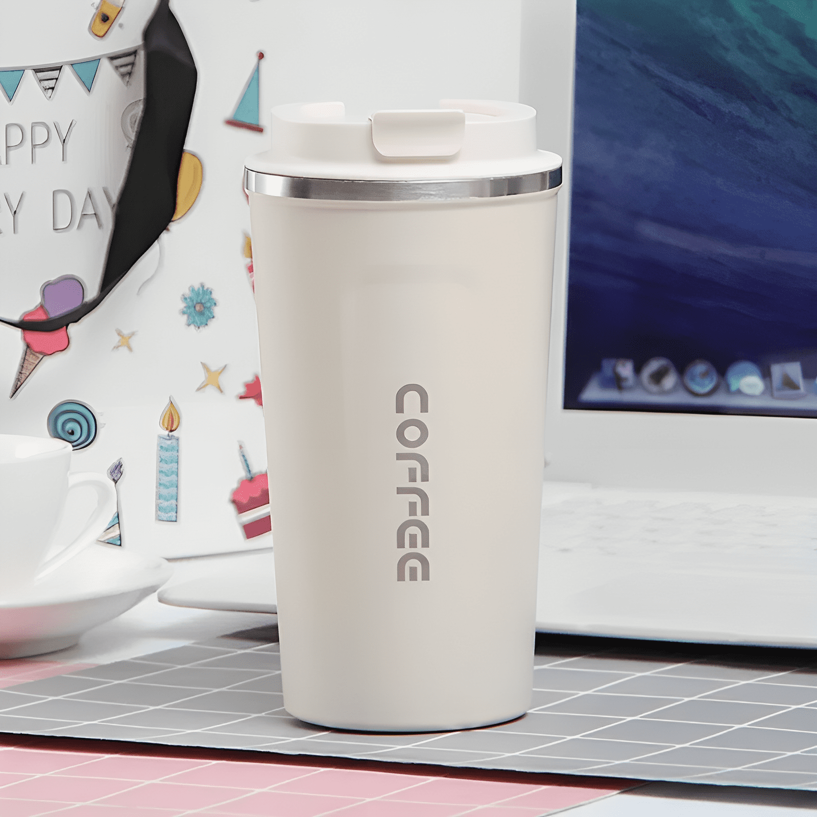 Human4Kind 510 ml Stainless Steel Coffee Mug Cup with Lid, Portable ...