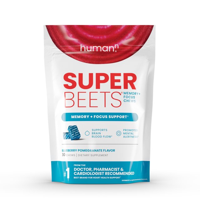 HumanN SuperBeets Memory+Focus Chews - Brain Health & Alertness Support ...