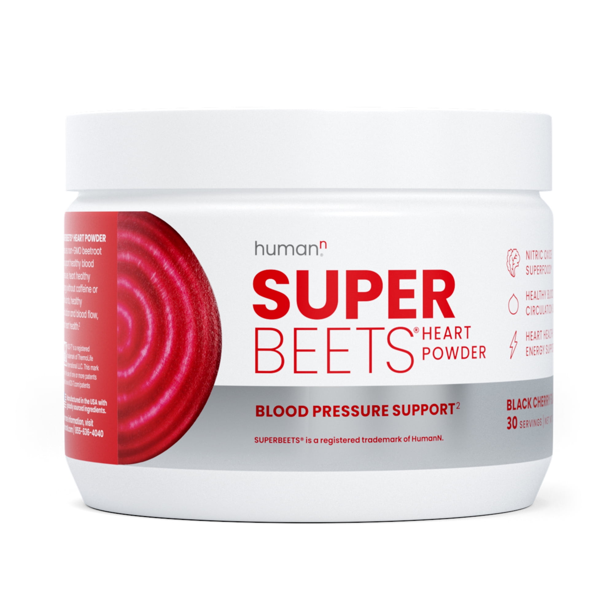 HumanN SuperBeets Black Cherry Beet Root Powder Nitric Oxide Boost - 30 ...
