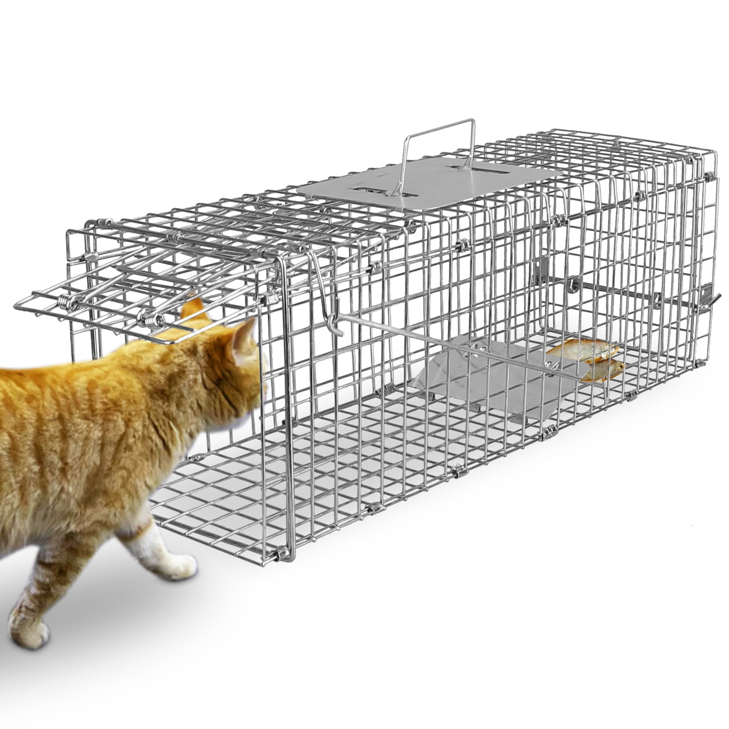 Humane Live Cat Cage Trap iMounTEK 23inch Galvanized Wire Catch Release ...