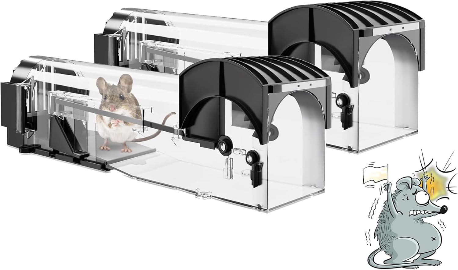 Humane Mouse Traps 2-Pack, 12.2 Inches Enlarged No Kill s for Chipmunk ...