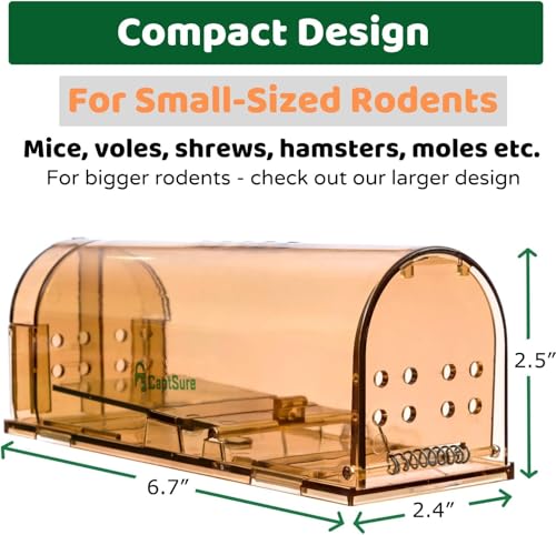 Humane Mouse Traps Indoor for Home 4 Pack - Small Traps Indoor/Outdoor ...