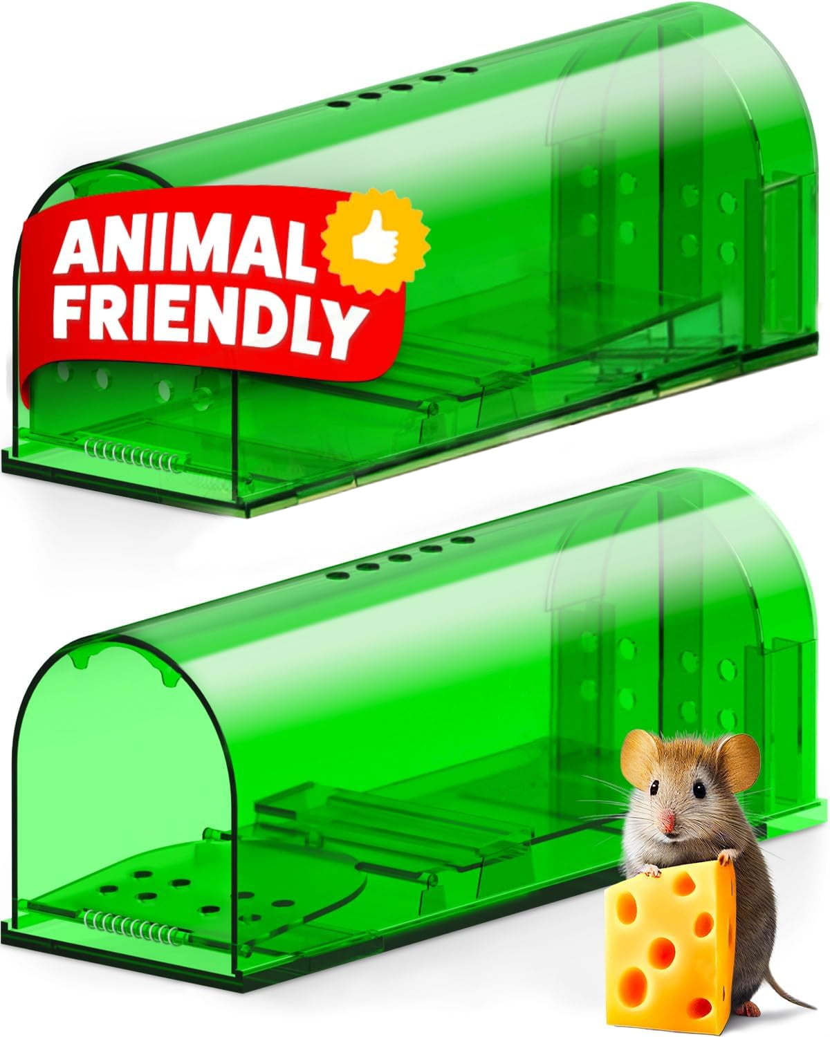 Humane Rodent Traps 2 Pack - Live Capture & Release, Safe for Pets ...