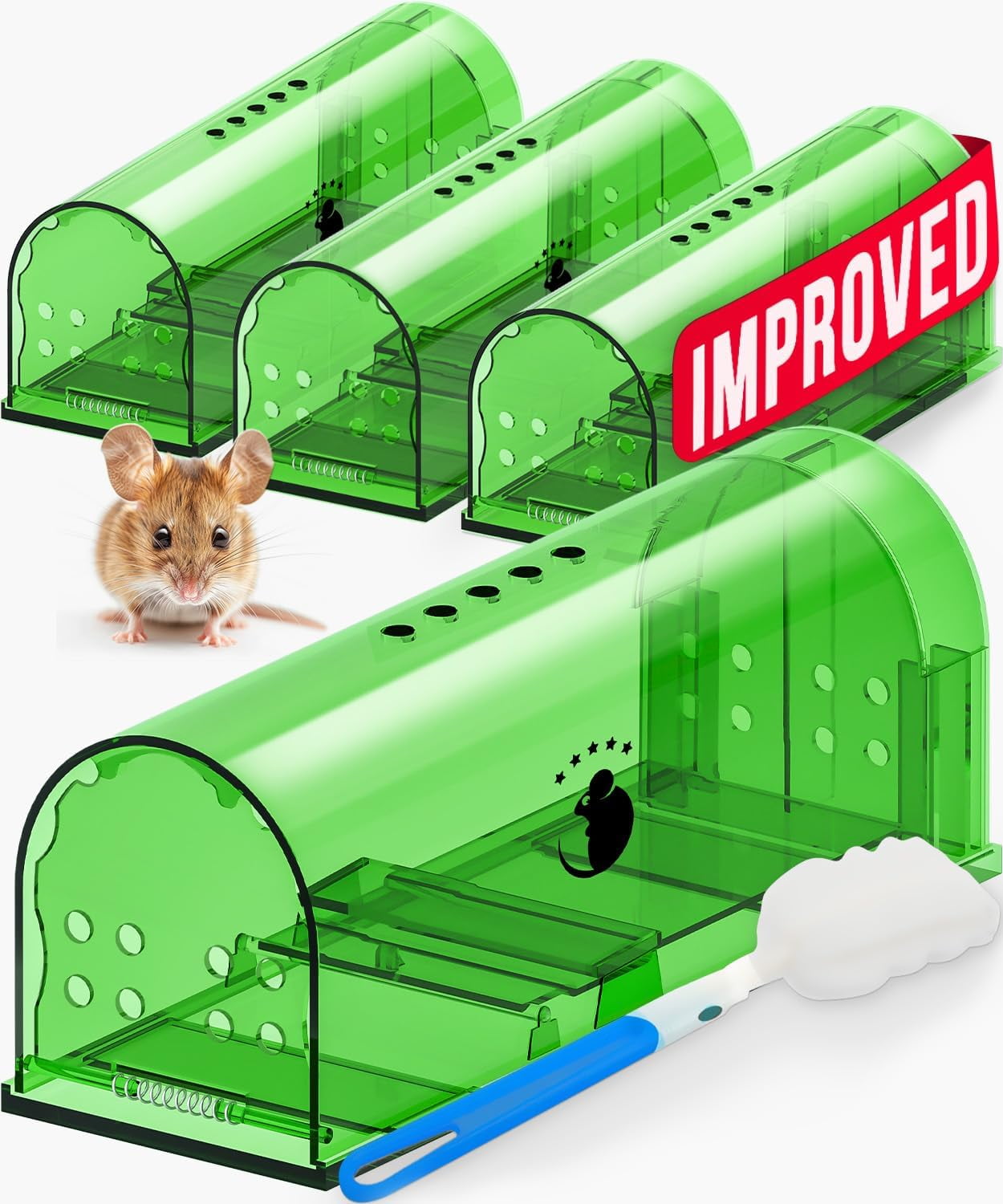 Humane Mouse Traps No Kill Live Catch and Release 4 Pack - Reusable ...