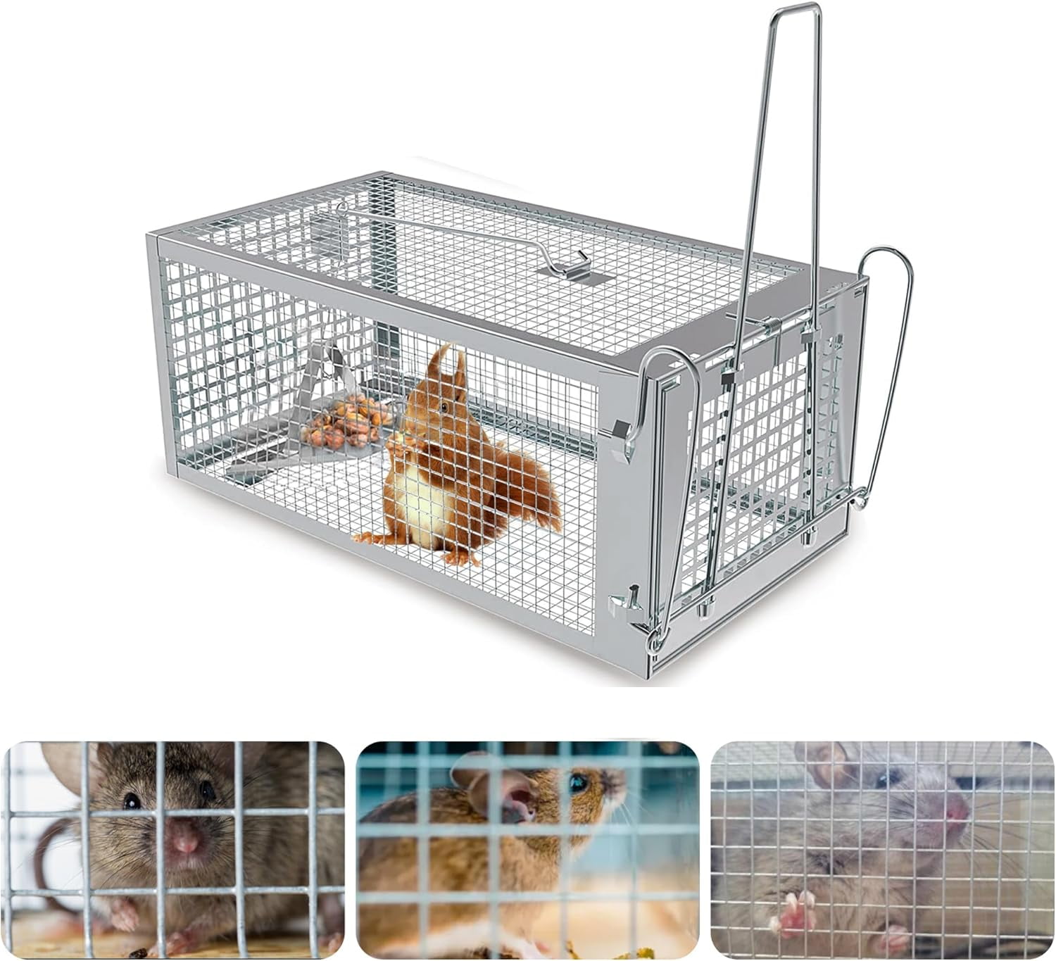 Humane Rat Trap, Chipmunk Rodent Trap That Work for Indoor and Outdoor ...