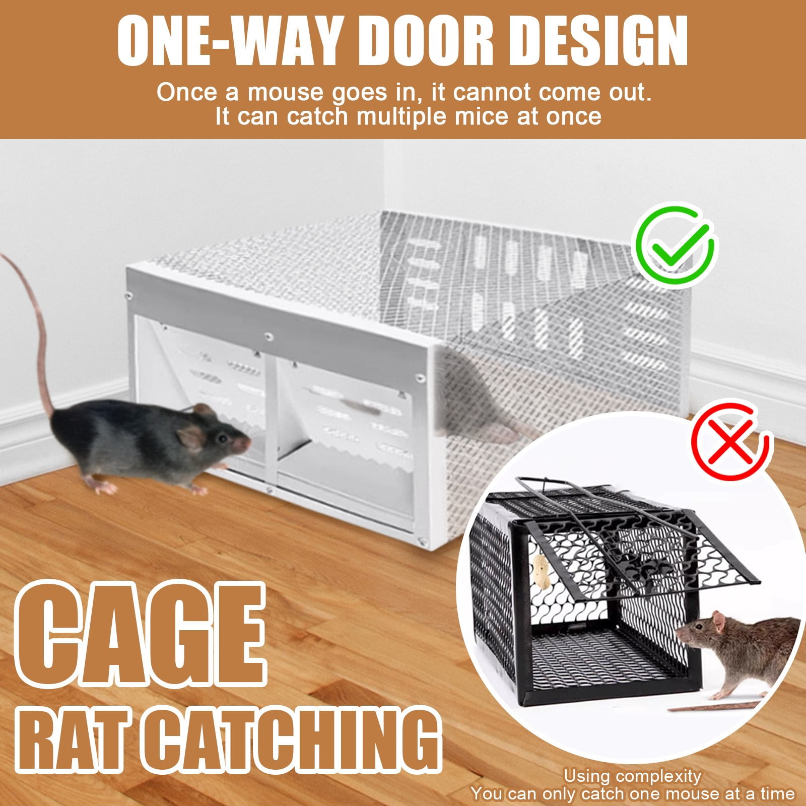 Humane Rat Trap, Chipmunk Rodent Trap That Work for Indoor and Outdoor ...