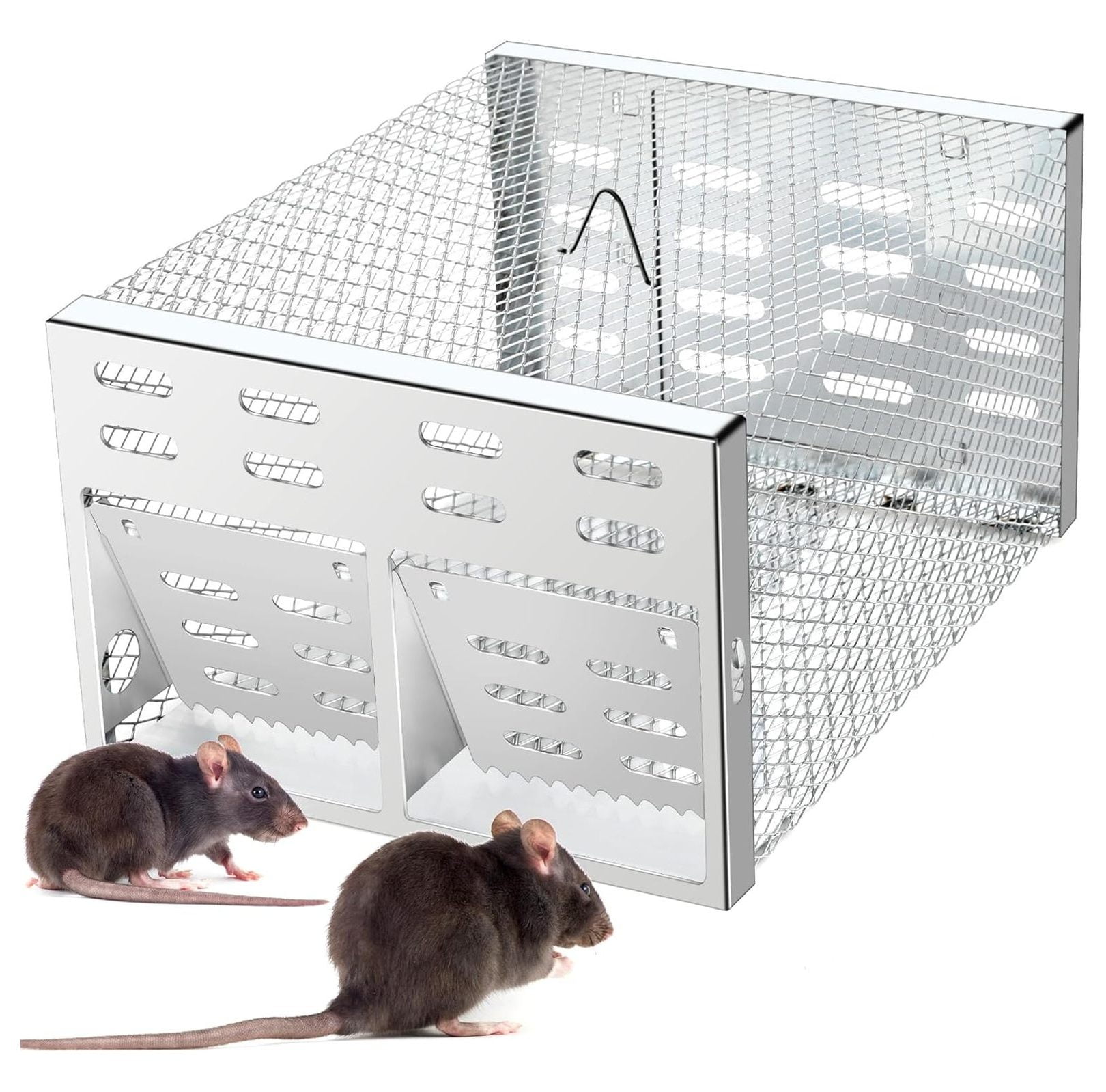 Humane Rat Trap with Double-Opening One-Way Door Design, Automatic ...