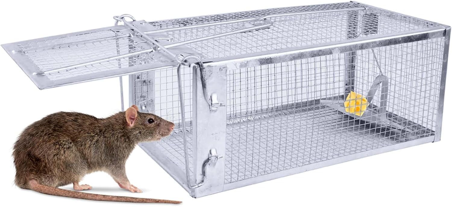 Humane Rat Trap, Live Animal Trap Cage for Indoor and Outdoor ...