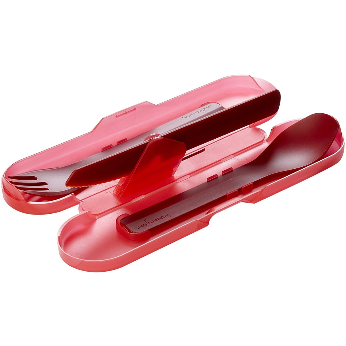 Humangear GoBites Trio Fork, Spoon and Knife Travel Utensils - Red ...