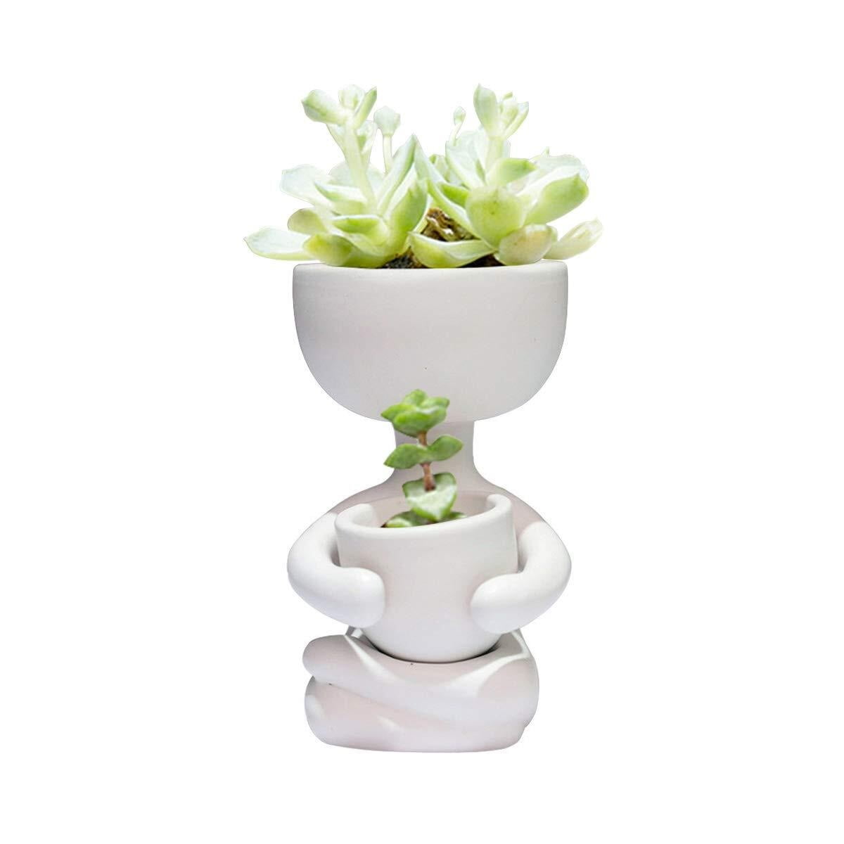 Humanoid Ceramic Flower Pot Succulent Cactus Bonsai Planter Pots ...